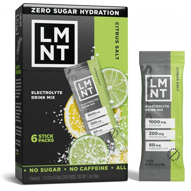 LMNT Zero Sugar Electrolyte Drink Mix - Citrus - 6ct - Walmart.com
