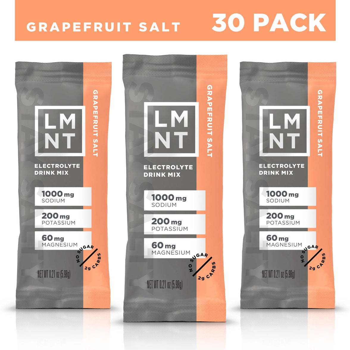 LMNT Zero-Sugar Electrolytes 30-Count Grapefruit Salt - Walmart.com