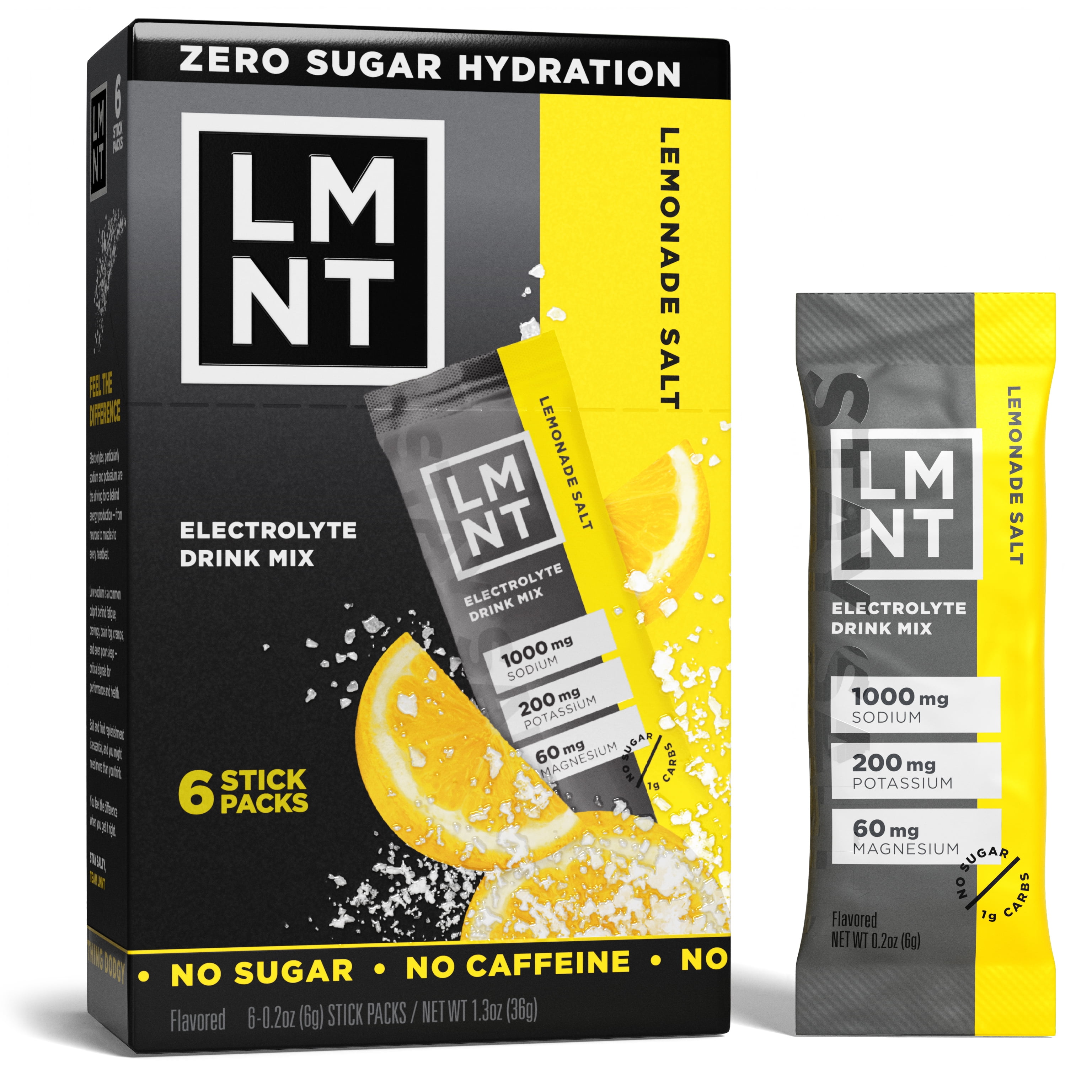 LMNT Zero Sugar Electrolyte Drink Mix - Lemonade - 6 Count - Walmart.com
