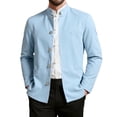 LMOIPLI Men Mandarin Collar Frog Button Casual Blazer Jacket Stand ...