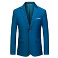 LMOIPLI Men Single Button Notch Lapel Solid Blazer Multi Tone Business ...
