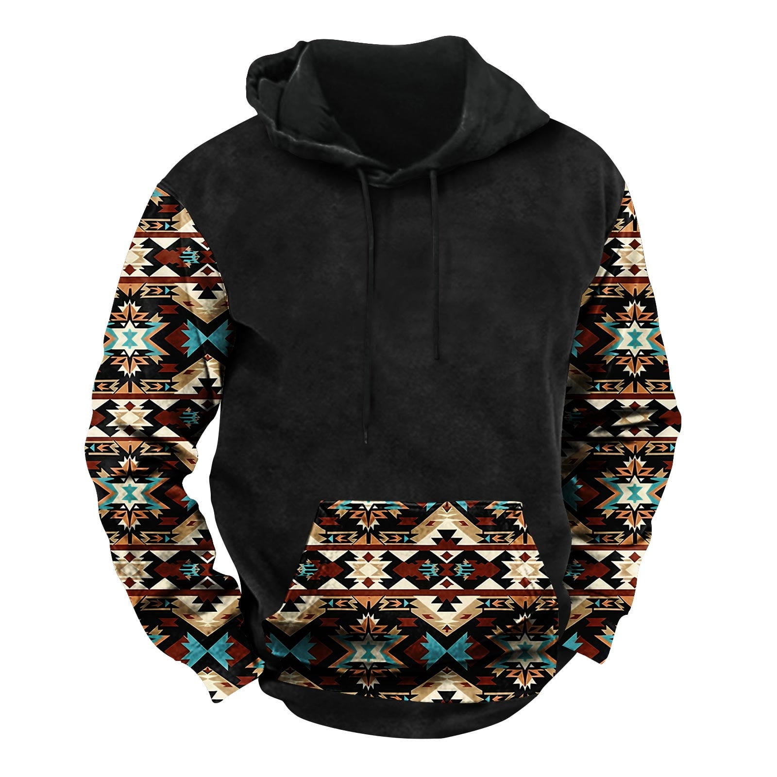 LMOIPLI Men's Hoodies Aztec Western Cowboy Sweatshirt Vintage Ethnic ...