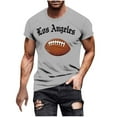LMOIPLI Men's Los Angeles Football Graphic T-Shirt Short Sleeve Crew ...