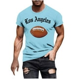 LMOIPLI Men's Los Angeles Football Graphic T-Shirt Short Sleeve Crew ...