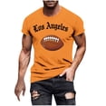 LMOIPLI Men's Los Angeles Football Graphic T-Shirt Short Sleeve Crew ...