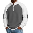 LMOIPLI Men's Raglan Long Sleeve Quarter Zip Waffle Knit Pullover Stand ...