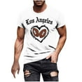 LMOIPLI Mens Los Angeles Football Graphic T-Shirt Short Sleeve Crew ...