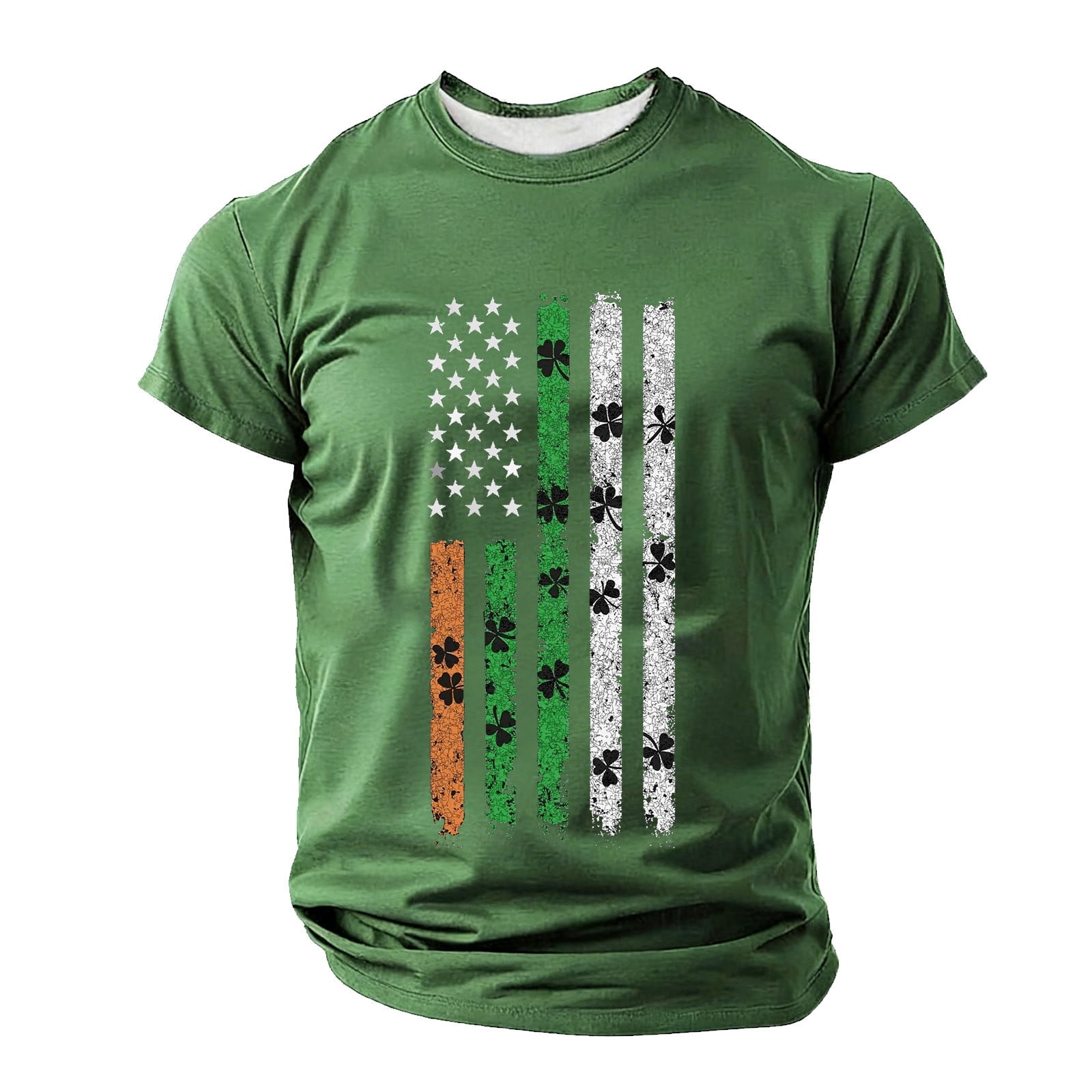 LMOIPLI Mens St.Patrick's Day Themed Graphic T Shirt Short Sleeve Crew ...
