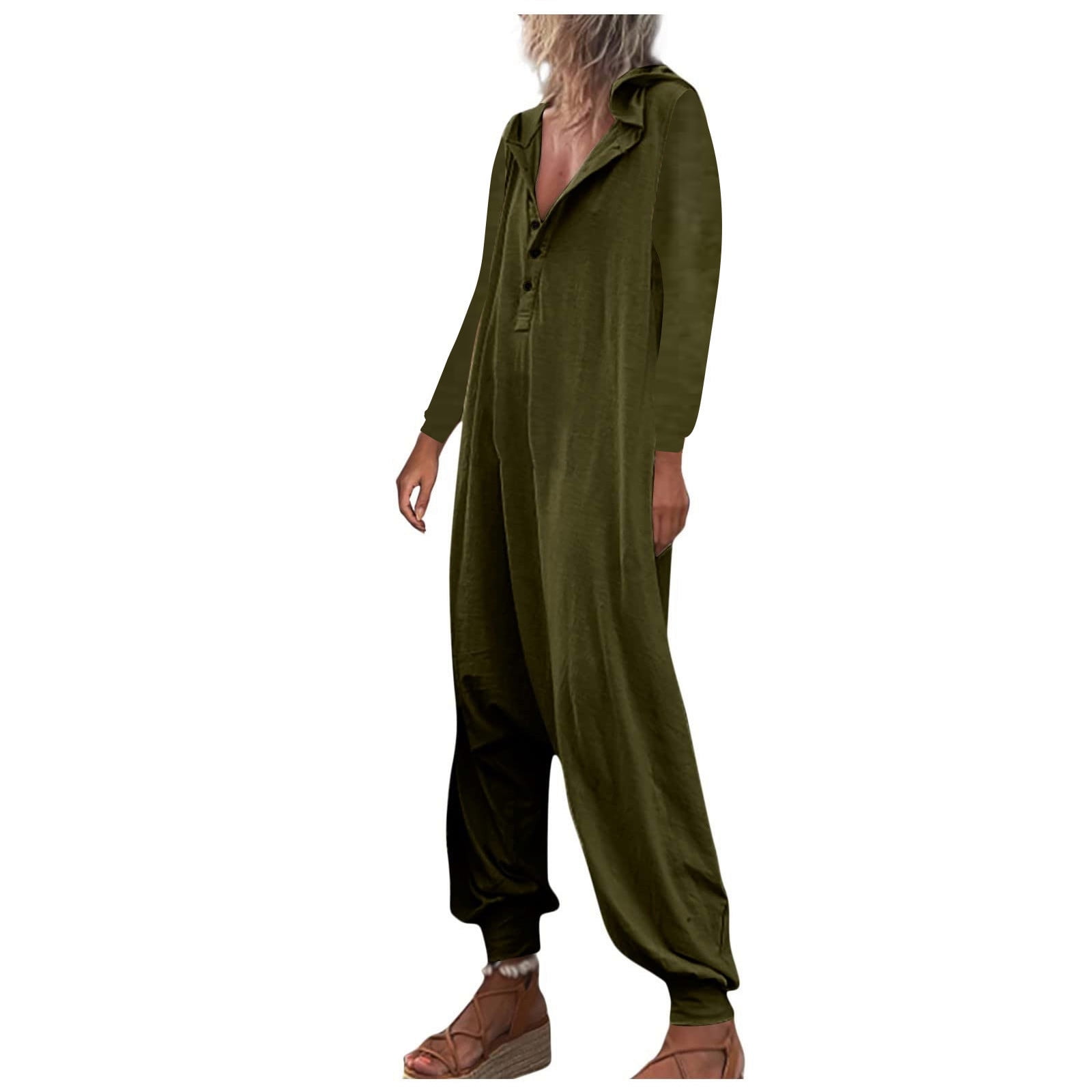 LMOIPLI Women's Adjustable Strap Romper Wide Leg Outfits Vintage ...