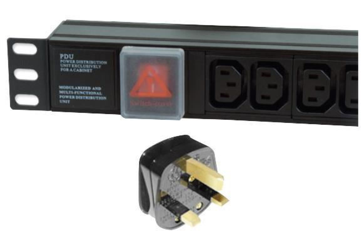LMS DATA - 1U 6 Way 10A IEC C13 Sockets to 13A Mains Plug Horizontal PDU - Walmart.com