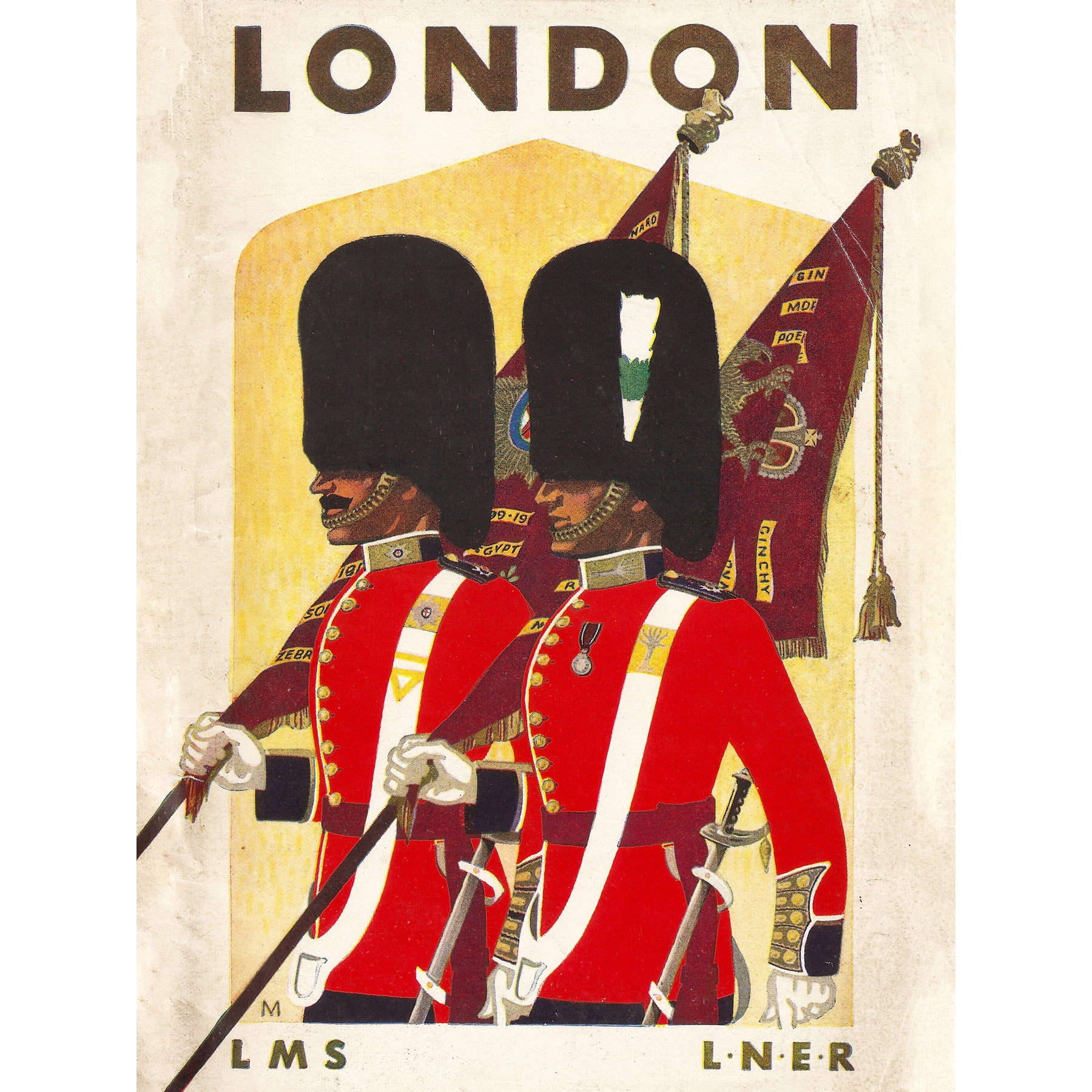 LMS LNER Railway London Soldiers Travel Advert Extra Large XL Wall Art ...