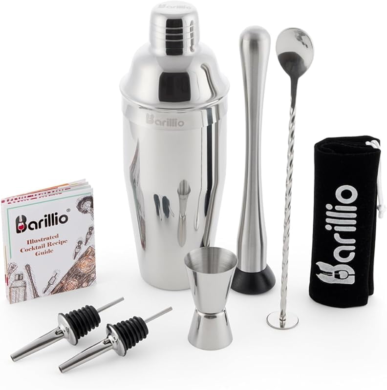LMSMBarillio Mixology Bartender Kit - 8-Pc Stainless-Steel Travel ...