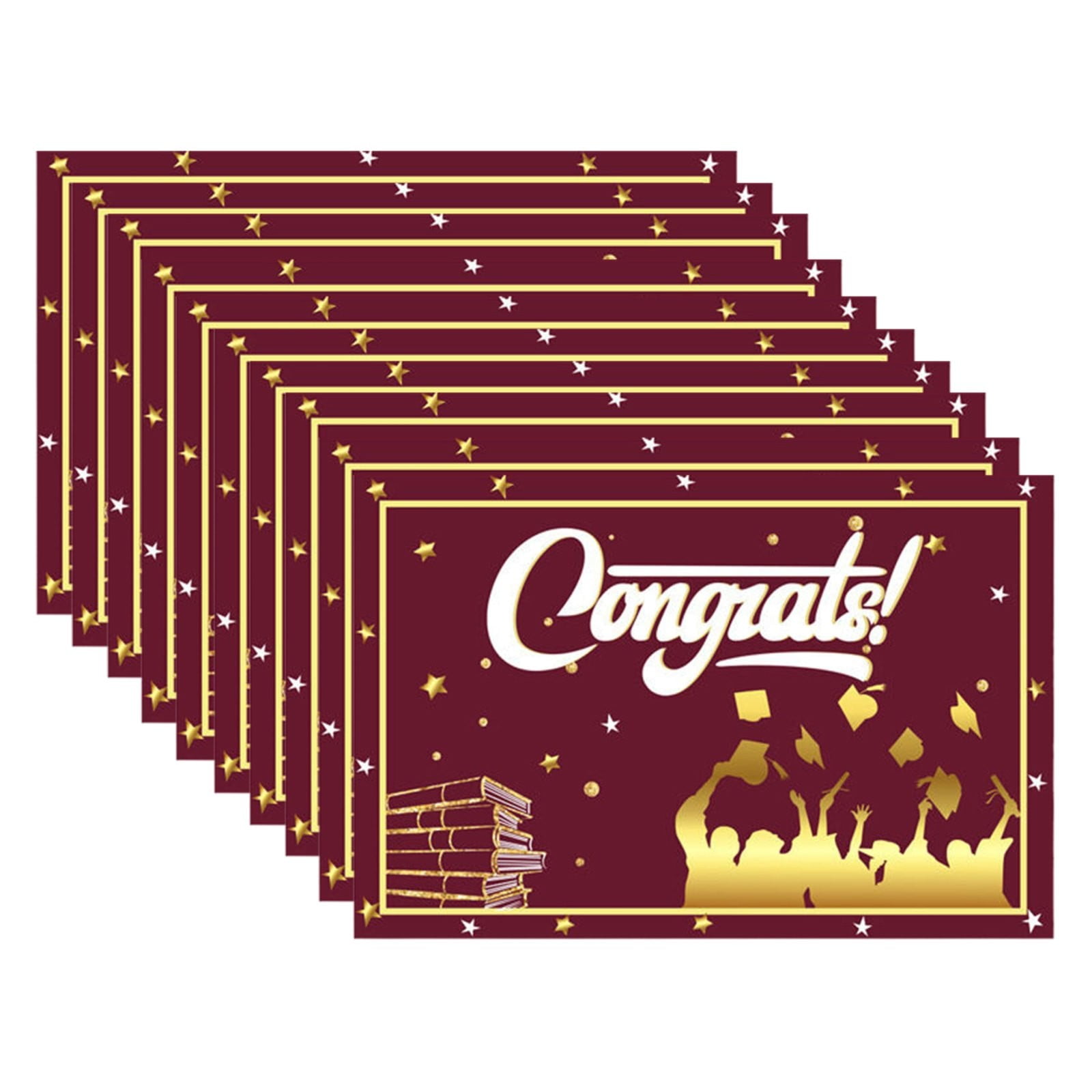 LMTODLFG 10 Pack Gold Foil Graduation Cards with 10 Envelopes, Bulk ...