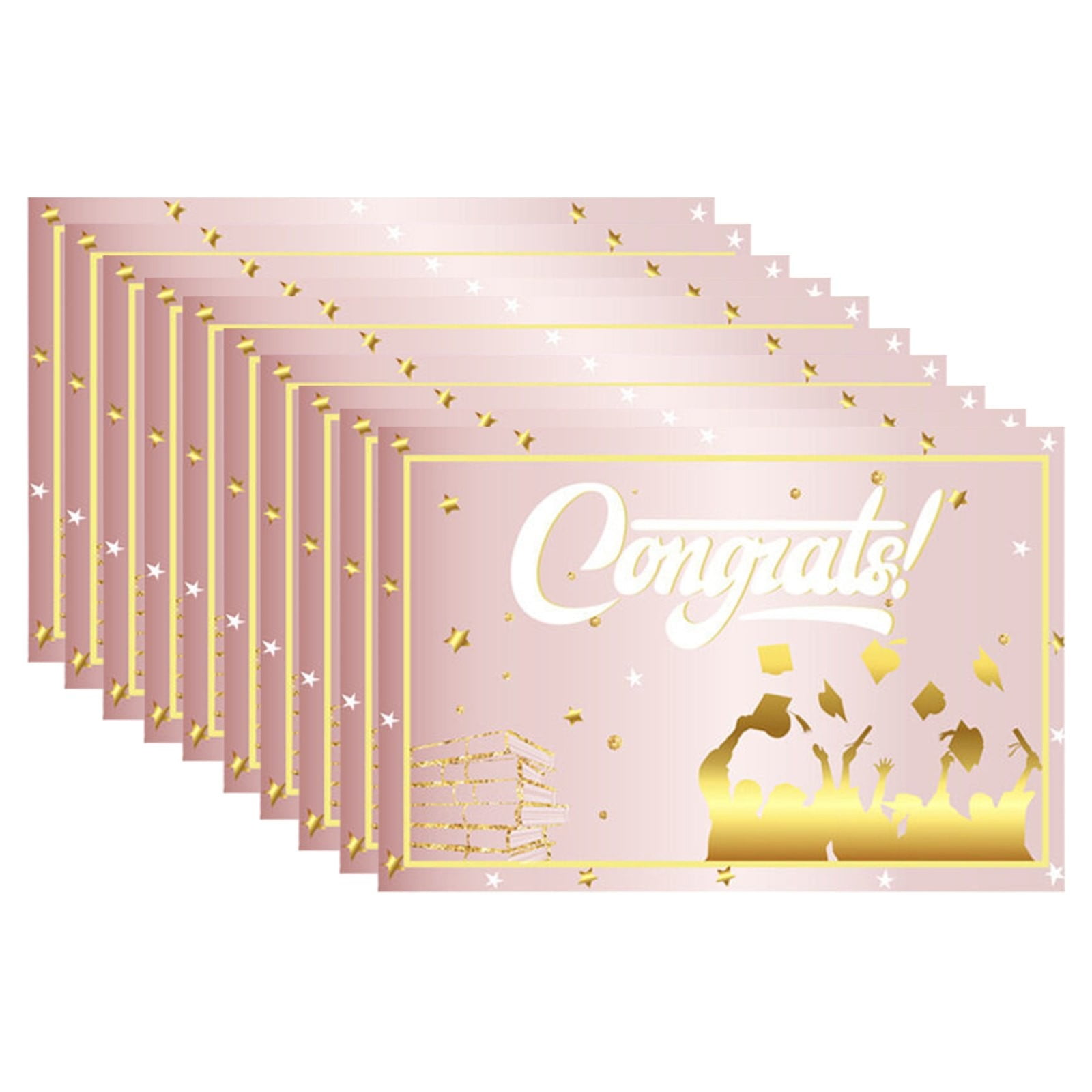 LMTODLFG 10 Pack Gold Foil Graduation Cards with 10 Envelopes, Bulk ...