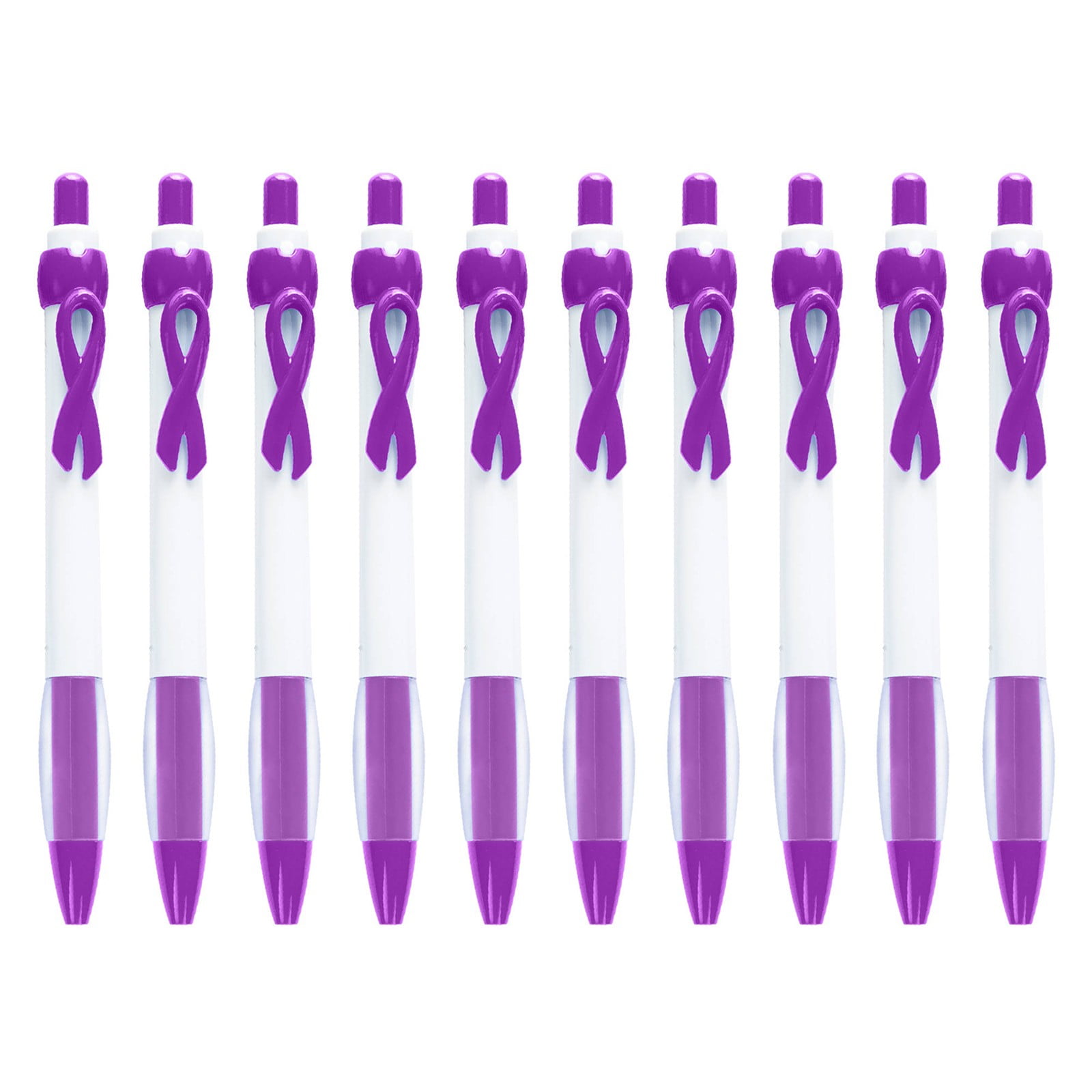 LMTODLFG 10 Pcs Awareness Ribbon Pen 1.0 mm Abuse Awareness Message ...