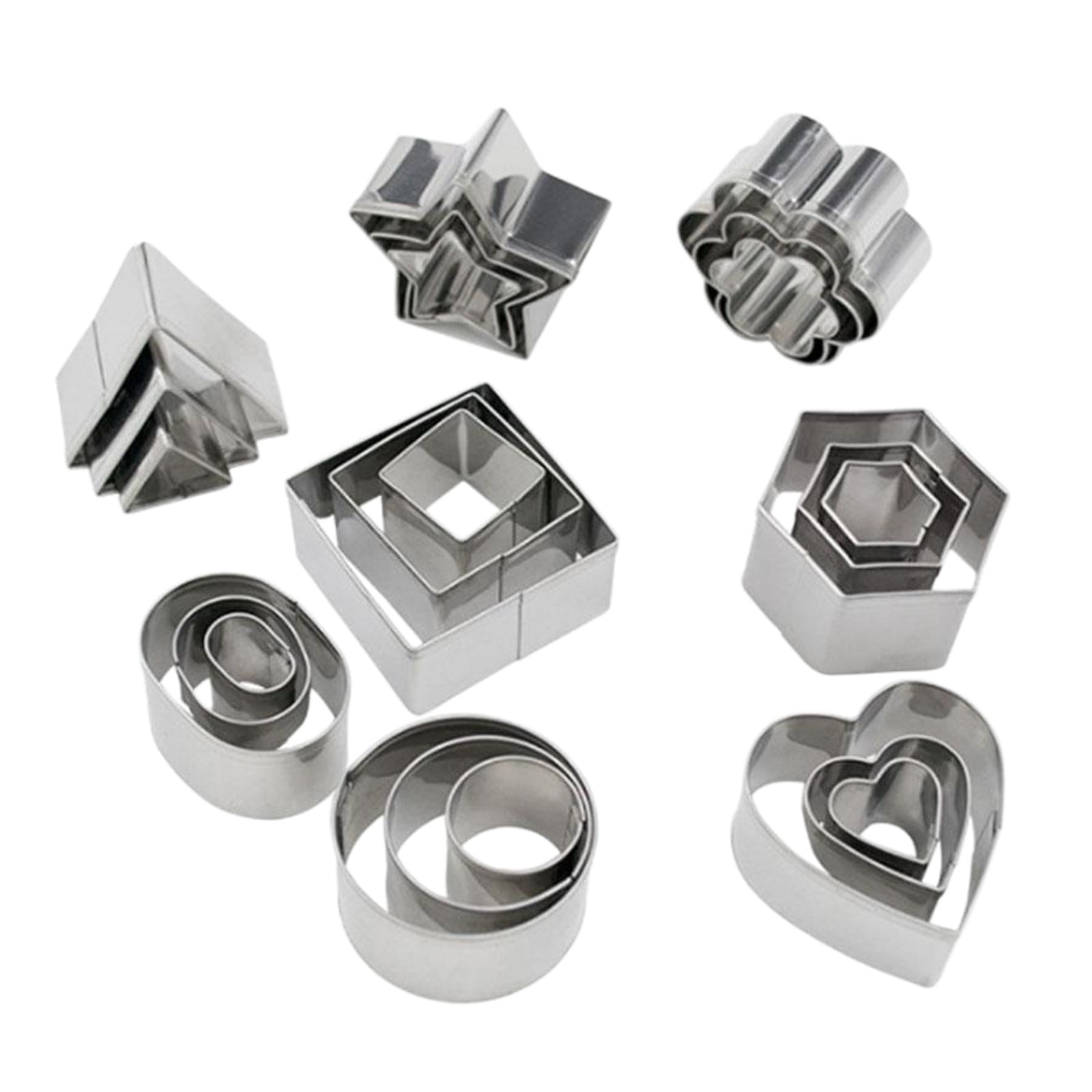 LMTODLFG 12Pcs Mini Cookie Cutters Shapes Set Heart Flower Star Round ...
