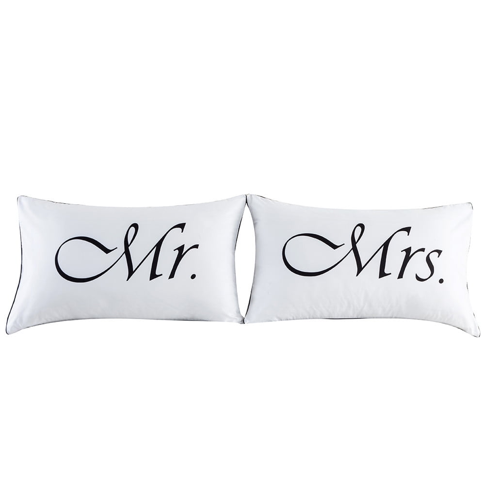LMTODLFG 2PCS Mr and Mrs Pillow Cases,His and Hers Couples Pillowcases ...