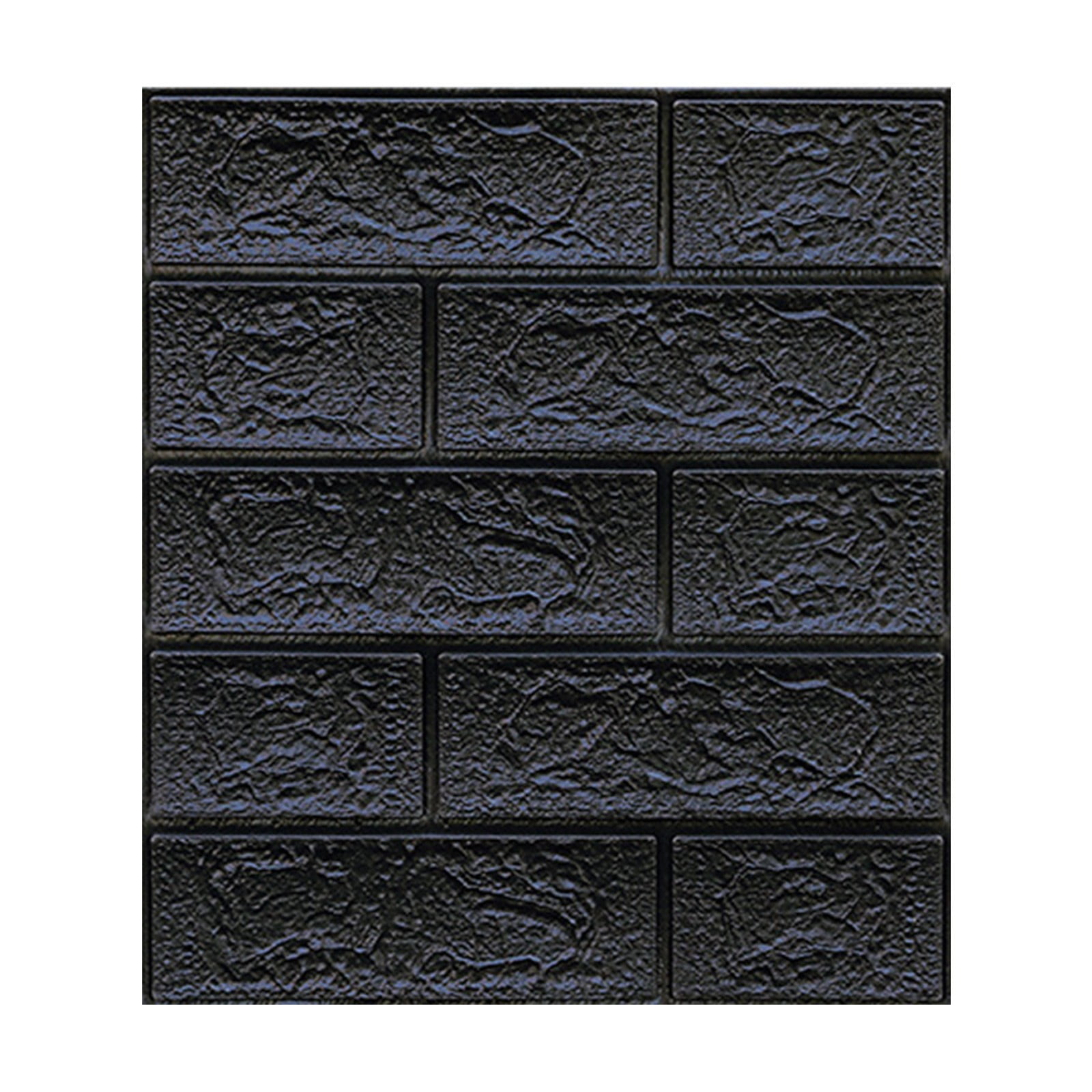LMTODLFG 3D Wall Panels, Black Brick Printable 3D Wallpaper Stick and ...