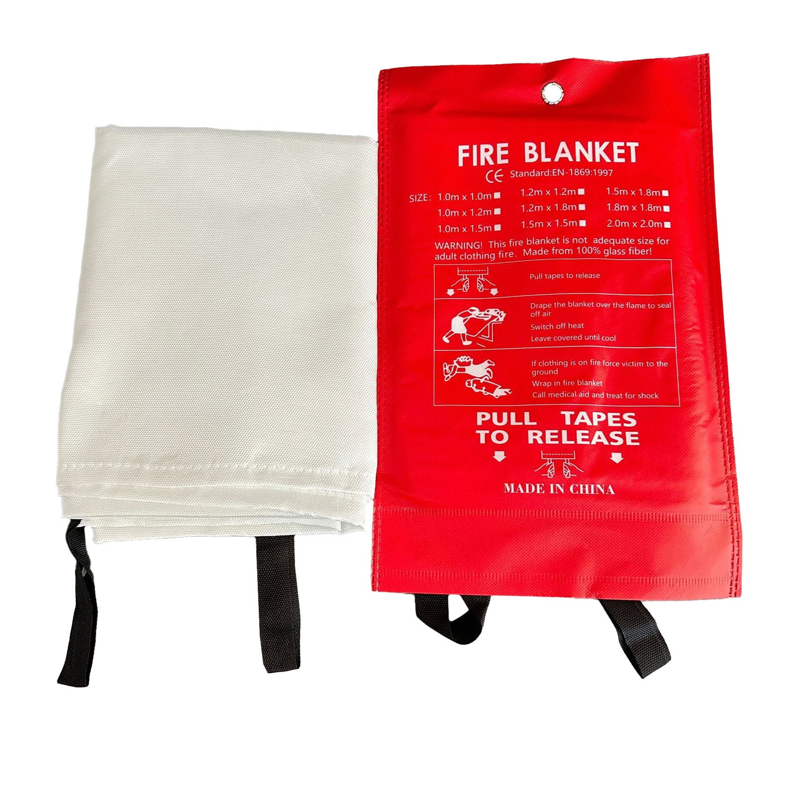 LMTODLFG 40”x40” Fiberglass Fire Blanket - Emergency Fire Suppression ...