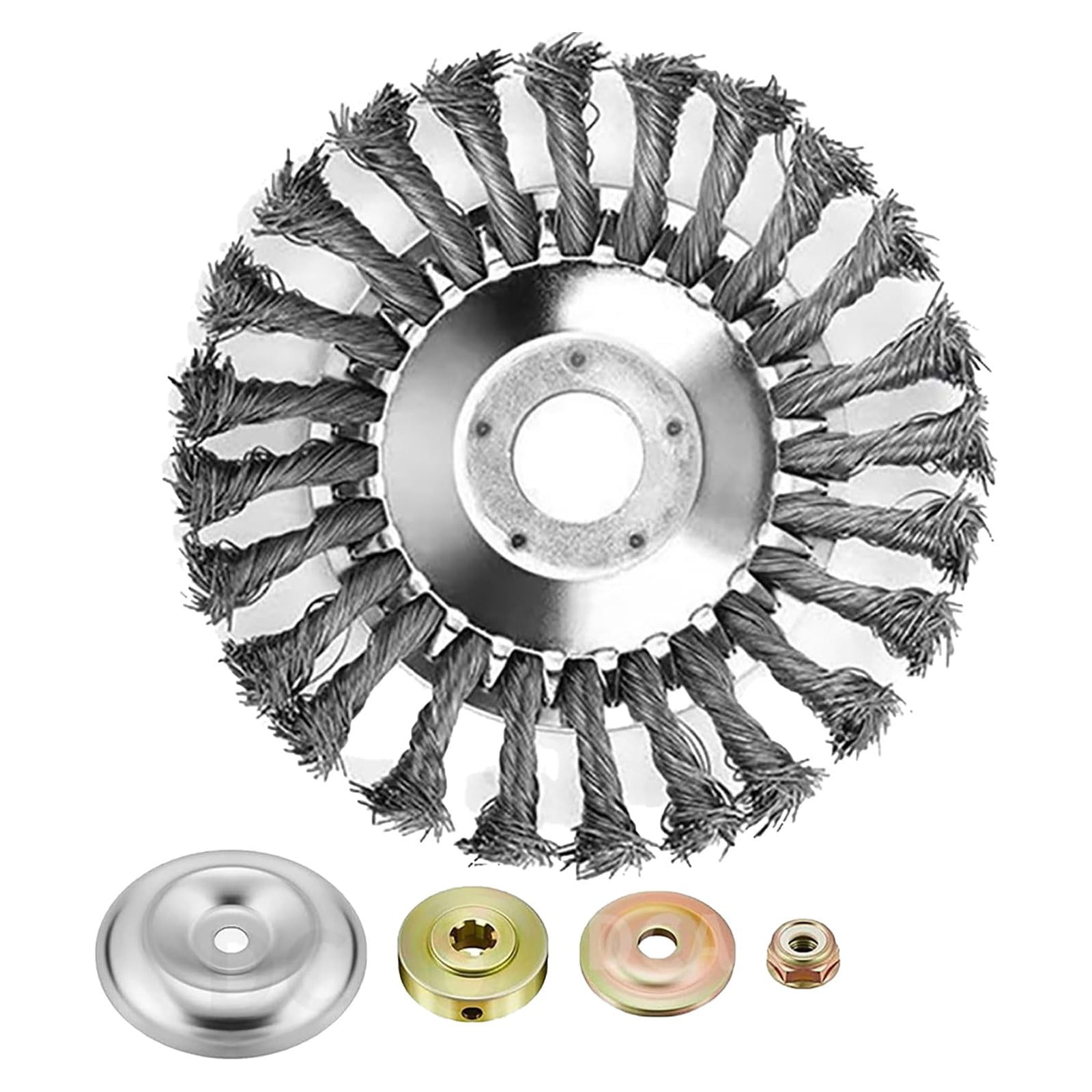 LMTODLFG 6 inch Rotary Weed Brush Joint Twist Knot Steel Wire Wheel ...