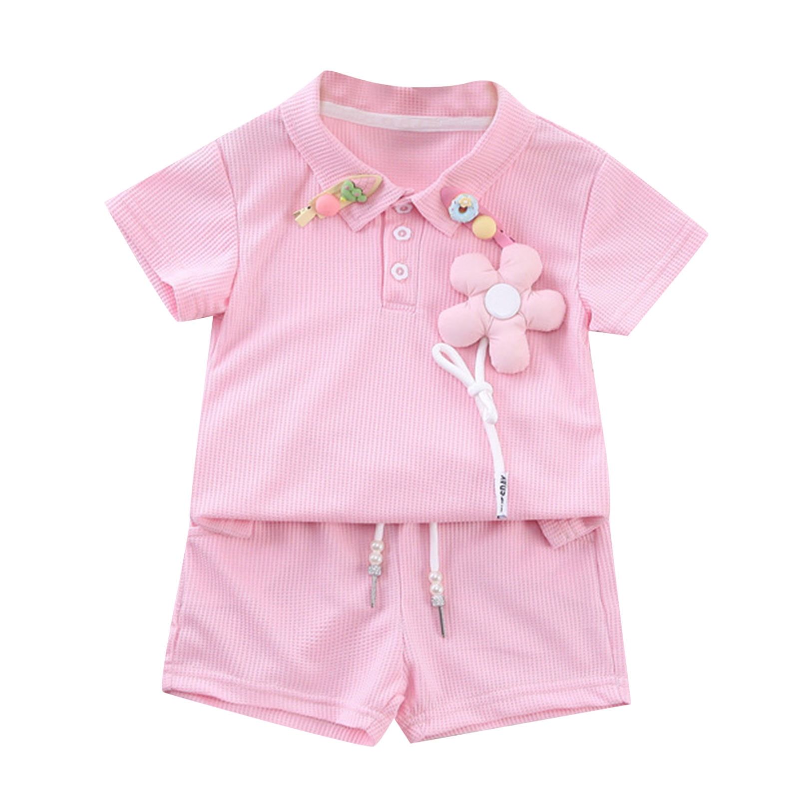 LMTODLFG Baby Girl Clothes Kids Toddler Baby Girls Spring Summer Solid ...