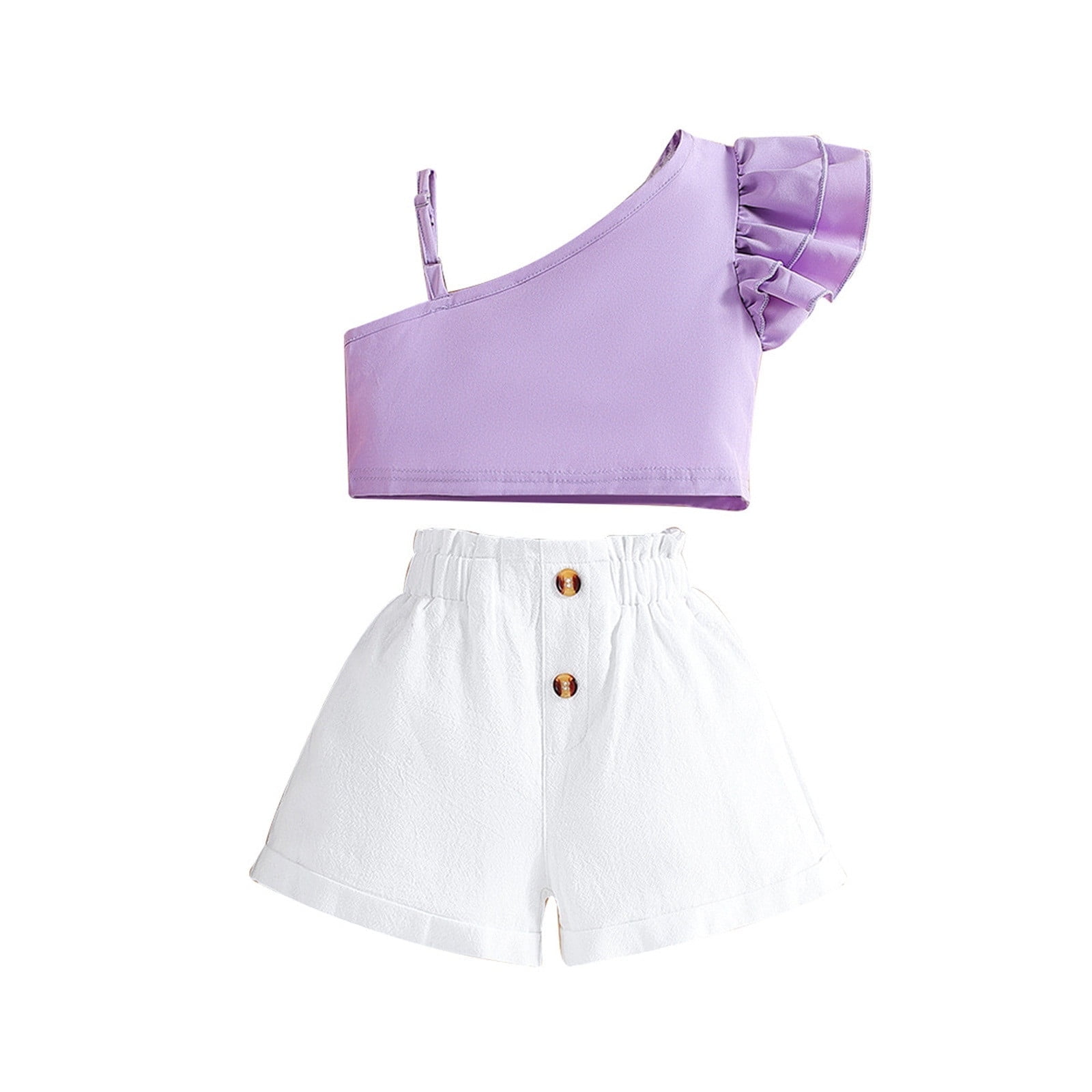 LMTODLFG Baby Girl Clothes Kids Toddler Baby Girls Spring Summer Solid ...