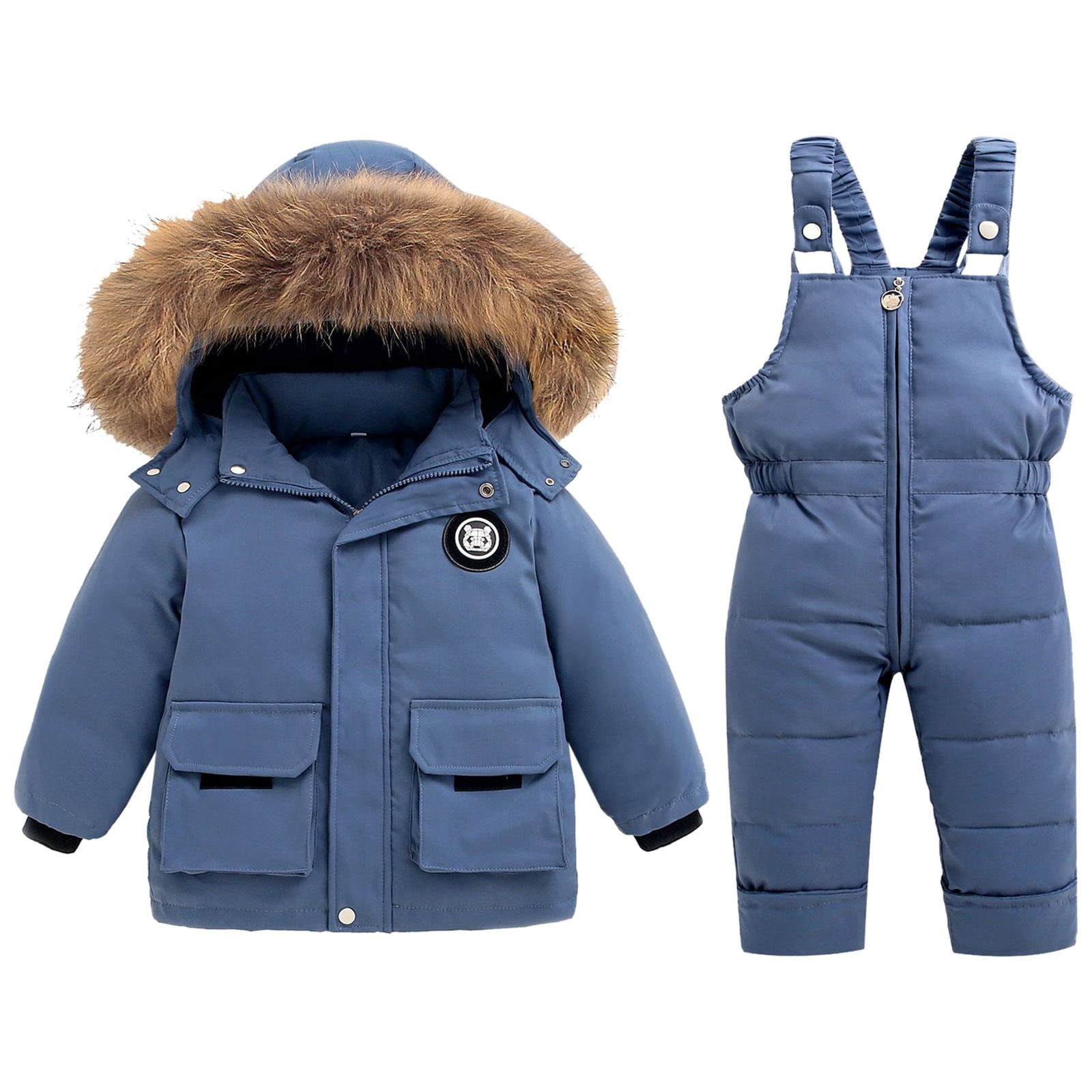 LMTODLFG Baby Girl Clothes Toddler Winter Kid Girls and Boys Solid Color Snowsuit Snow Pants and ...