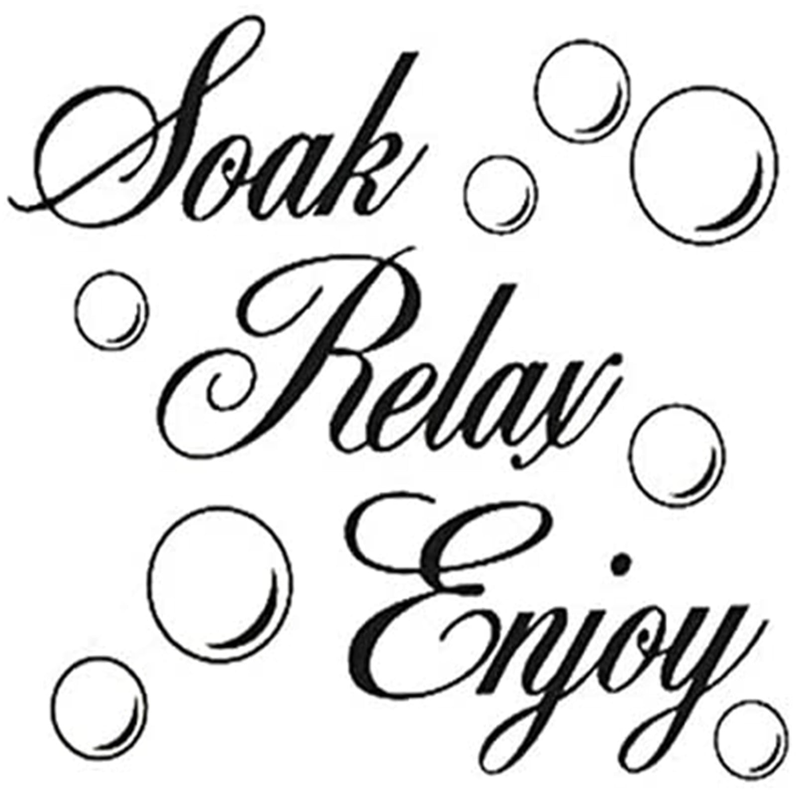 LMTODLFG Bathroom Wall Stickers, Black Soak Relax Enjoy Quotes Stickers ...