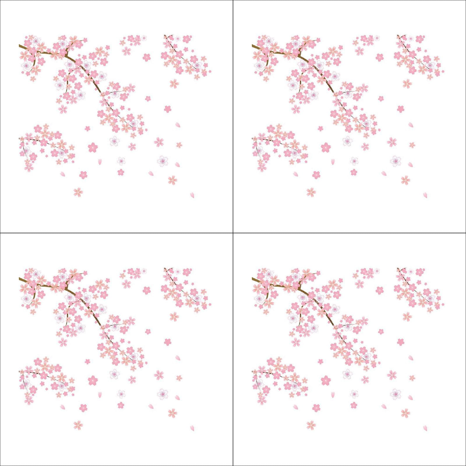 LMTODLFG Cherry Blossom Wall Stickers Pink and White Flower Tree Branch ...