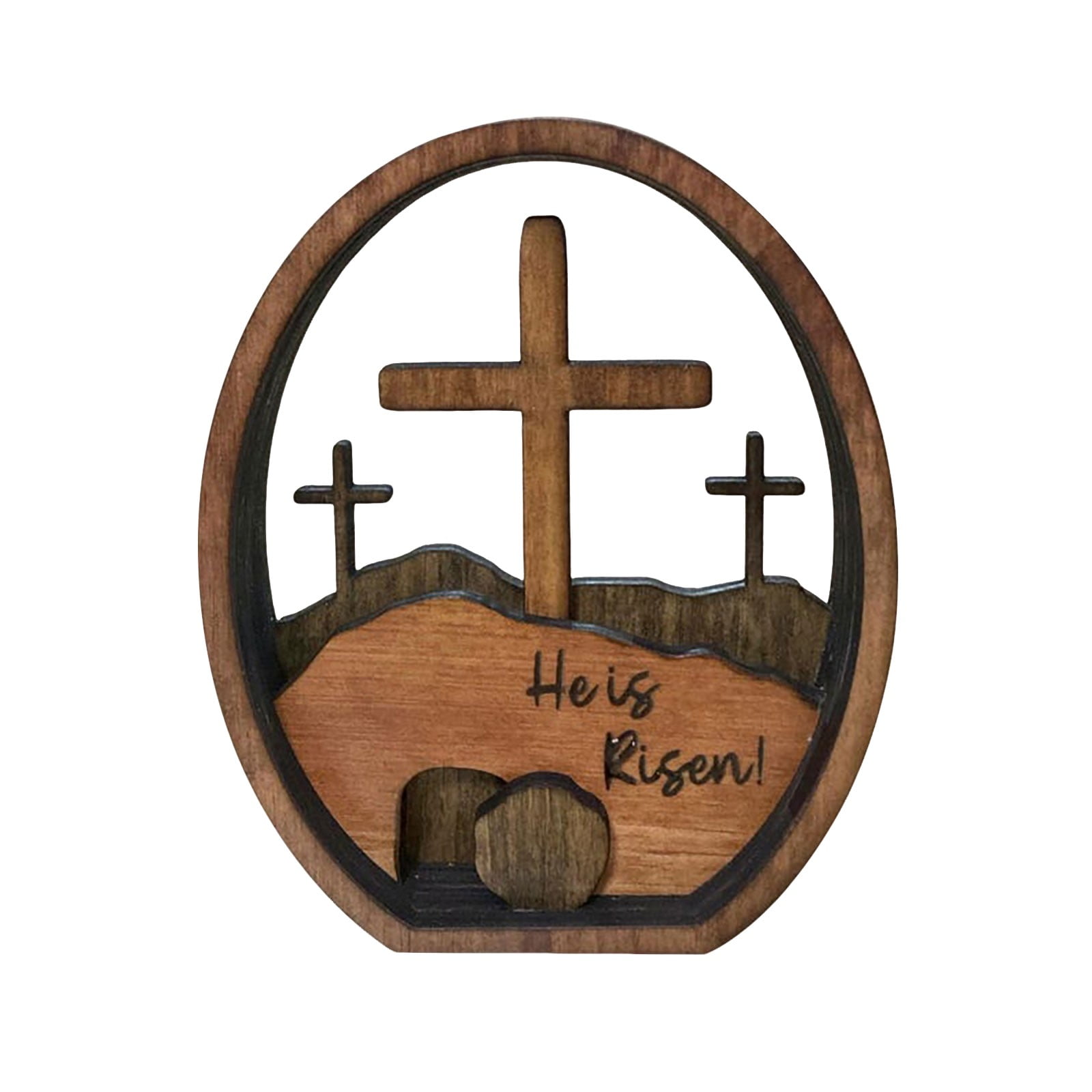 LMTODLFG Christian Easter Decoration 2025 New He Is Risen Decor Empty ...