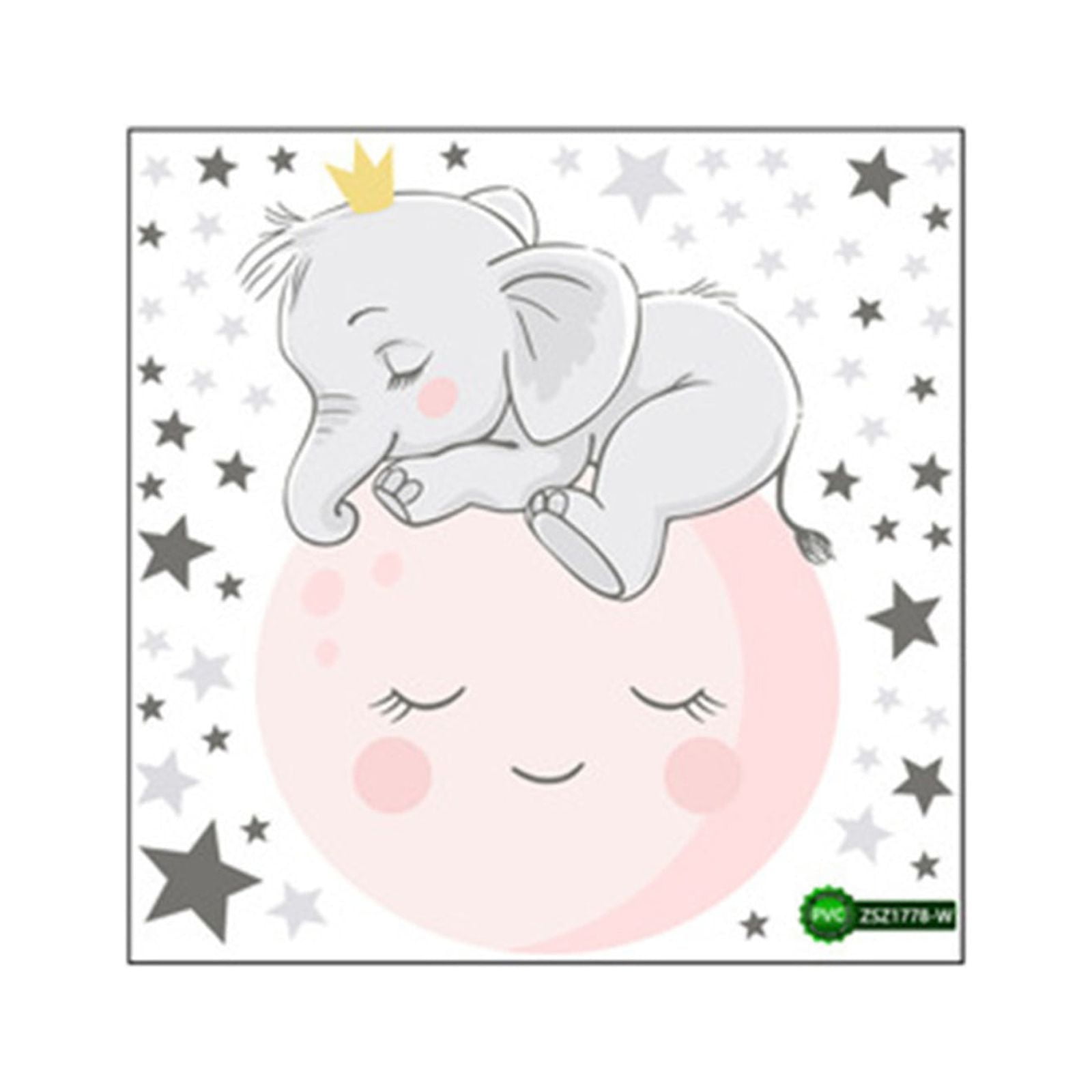 LMTODLFG Cute Sleeping Baby Elephant Wall Stickers, sacinora Moon and ...