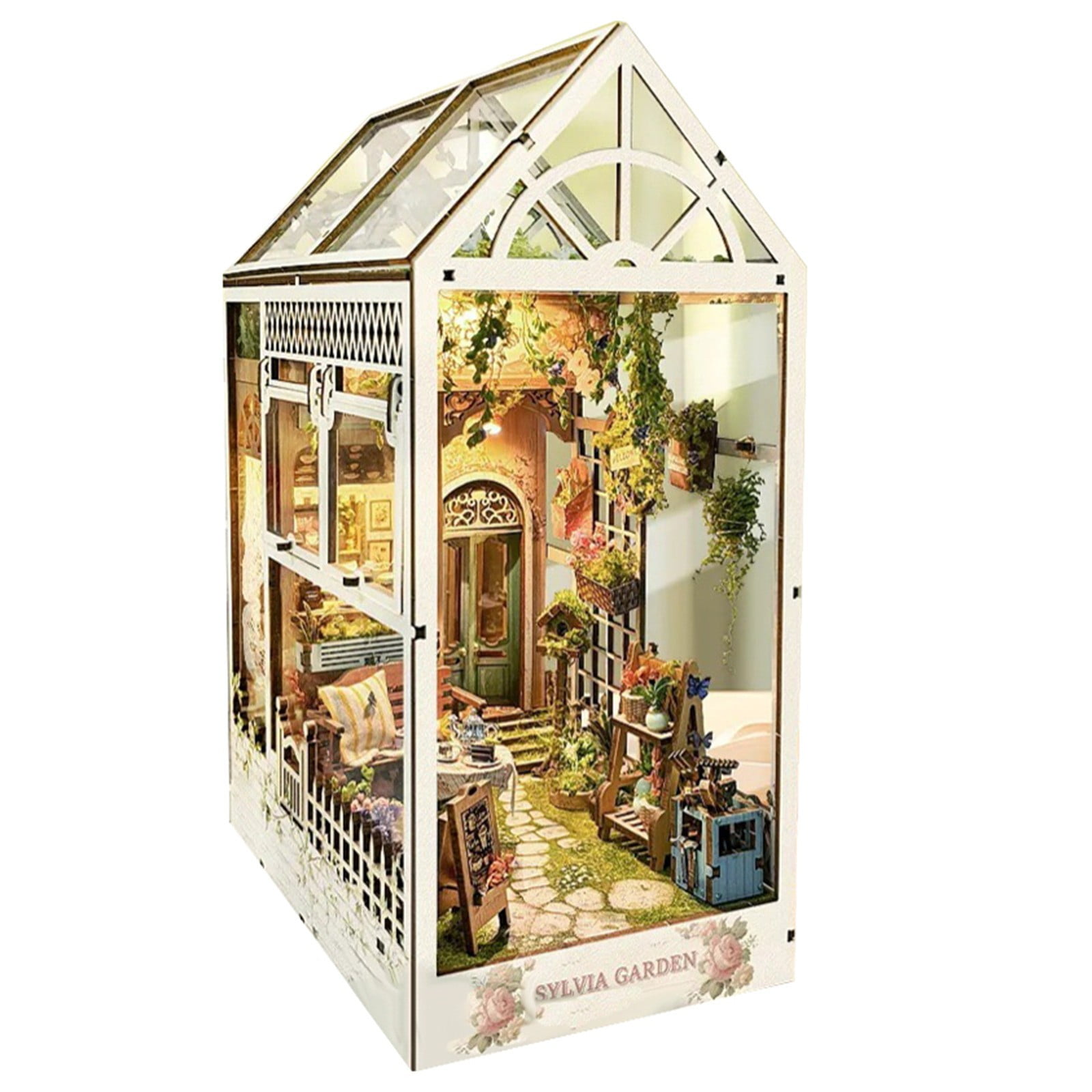 LMTODLFG DIY Cottage West Via Garden Miniature House Booknook Bookshelf ...