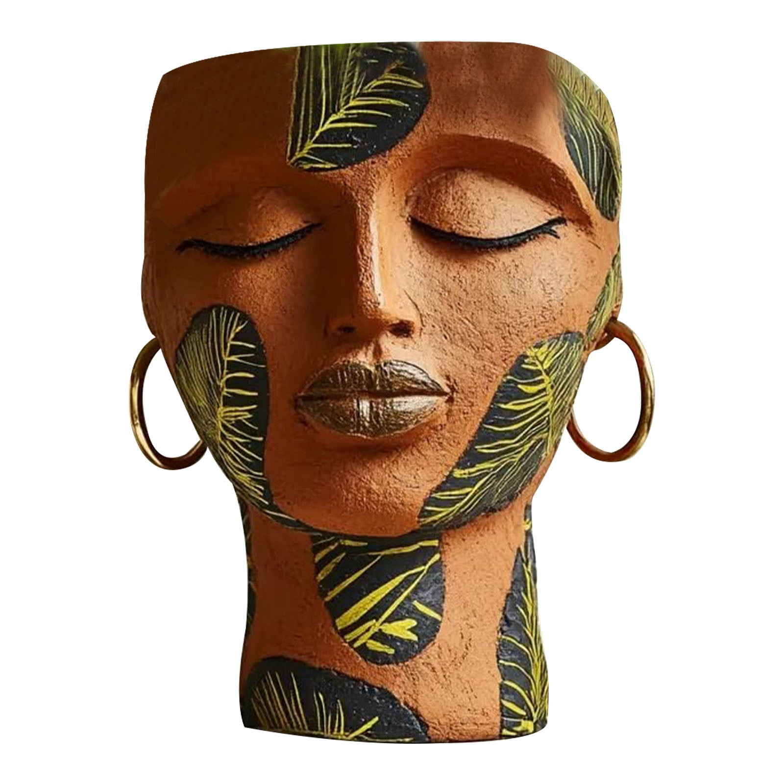 LMTODLFG Face Flower Pot Head-Planters Succulent - 7 Inch Garden Resin ...