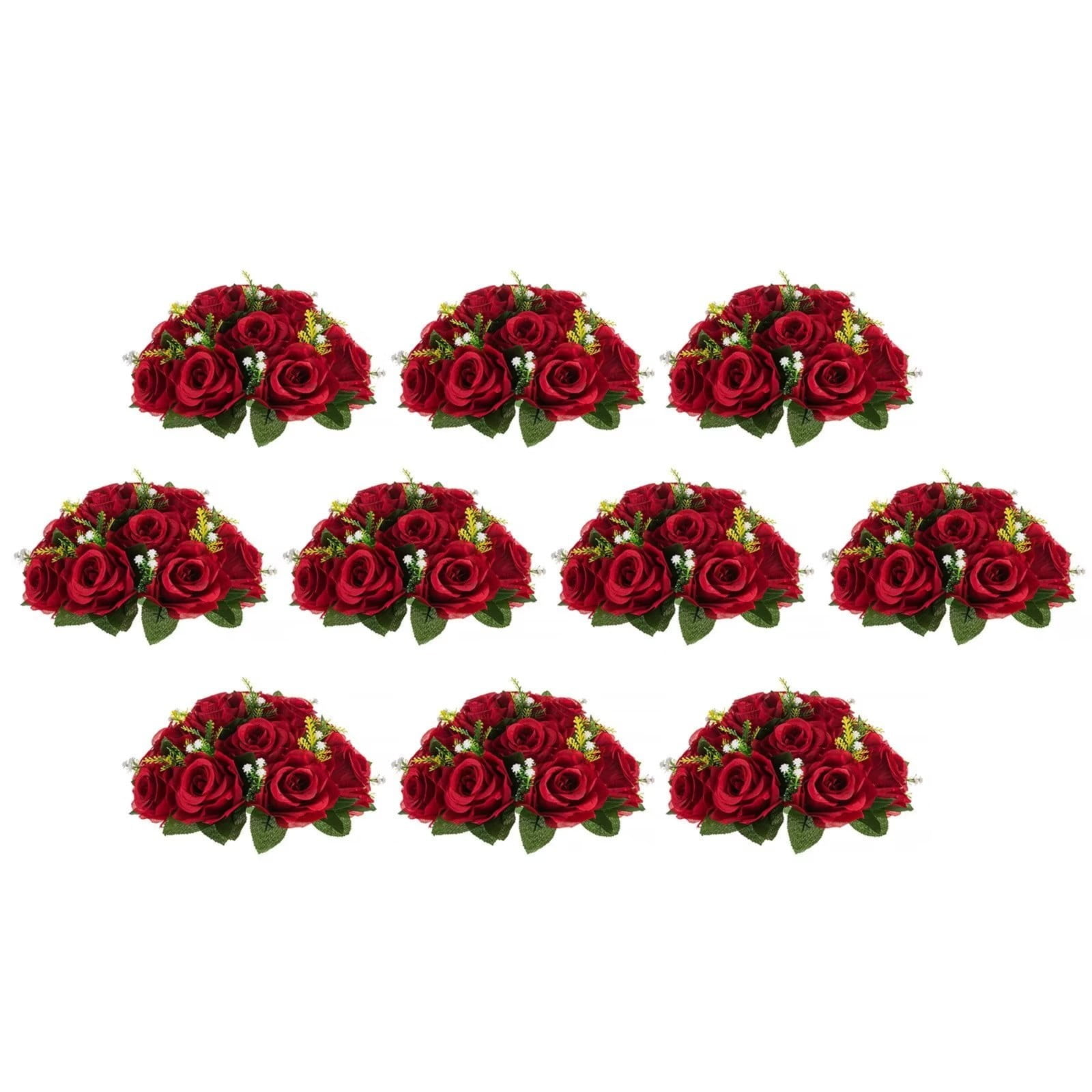 LMTODLFG Flower Balls Wedding Rose Centerpieces: 10 Pcs Crimson Fake ...
