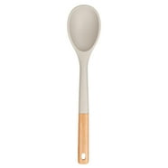 Large Silicone Cooking Spoons, 13inch Nonstick Solid Wooden Handle ...