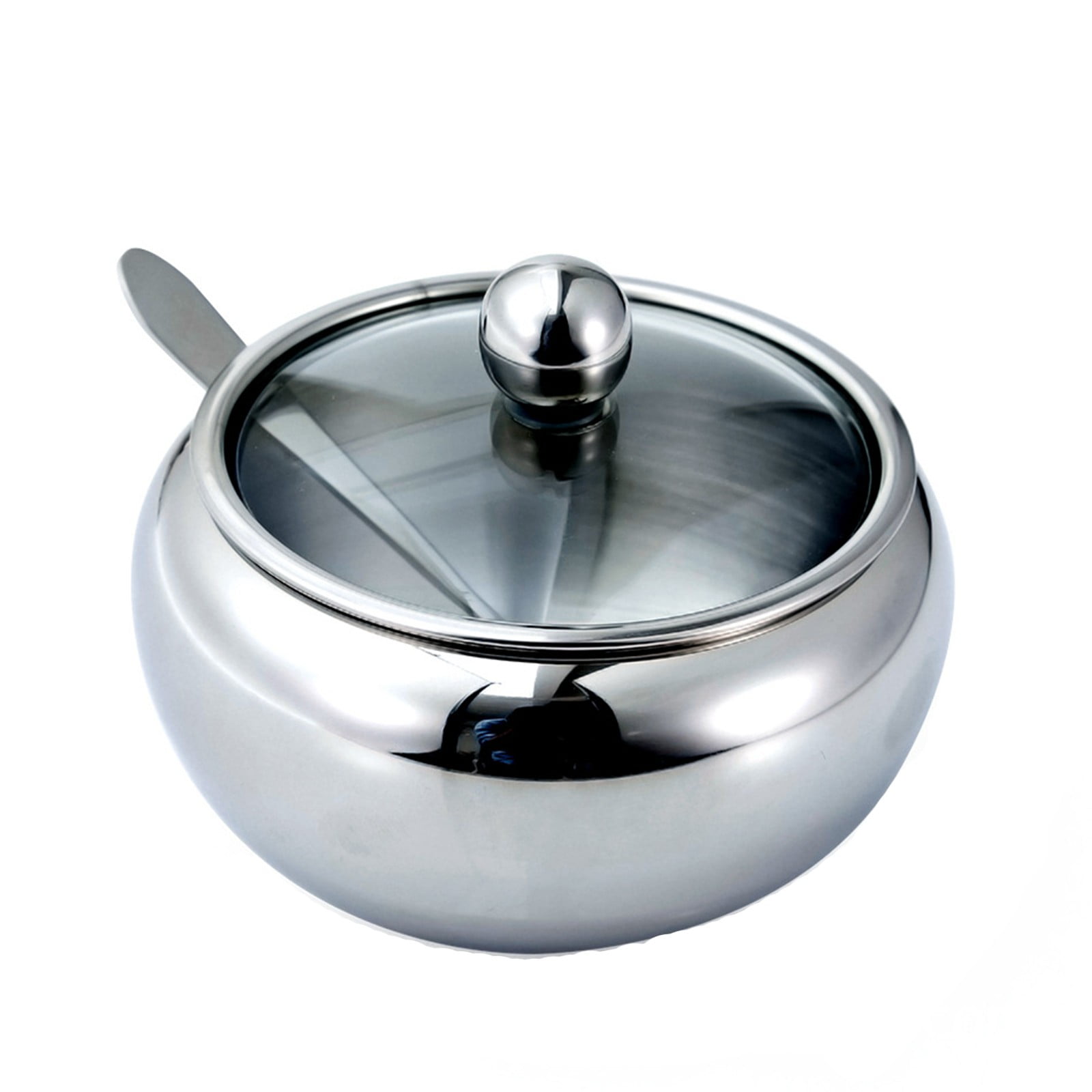 LMTODLFG Large Stainless Steel Sugar Bowl, Sugar Bowl with Lid and ...