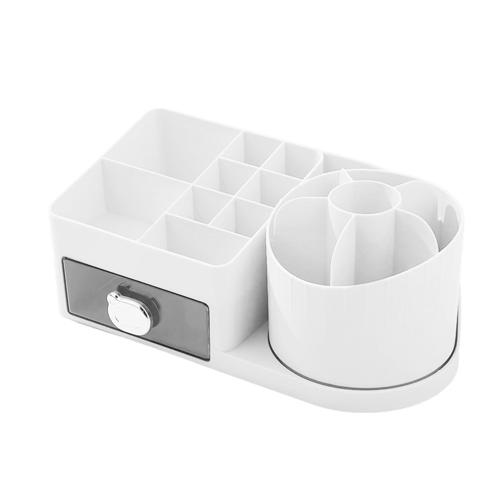 LMTODLFG Makeup Organizer Countertop with Drawer 360 Rotating Brush ...