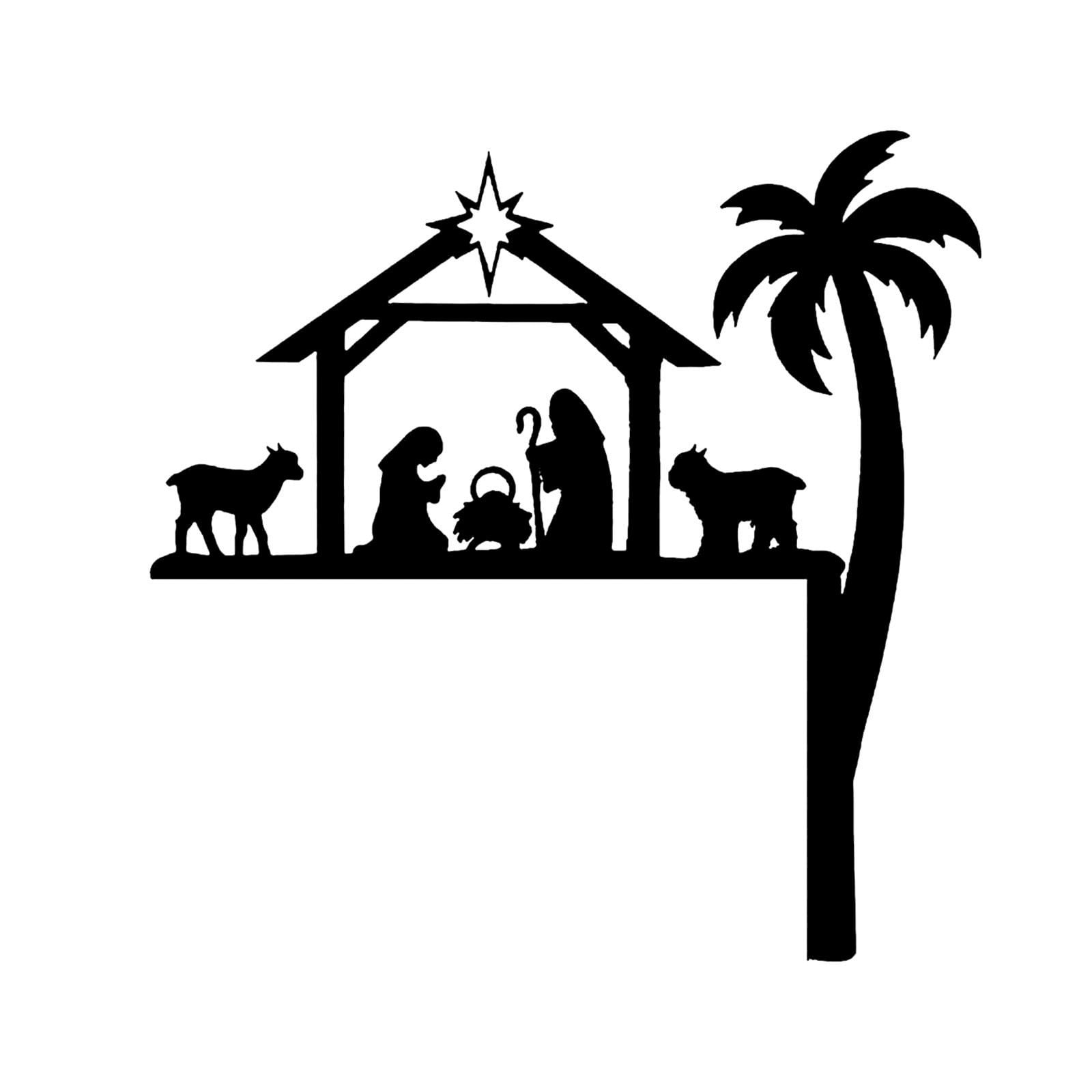 LMTODLFG Metal Nativity Scene Door Topper, Metal Christmas Door Topper ...