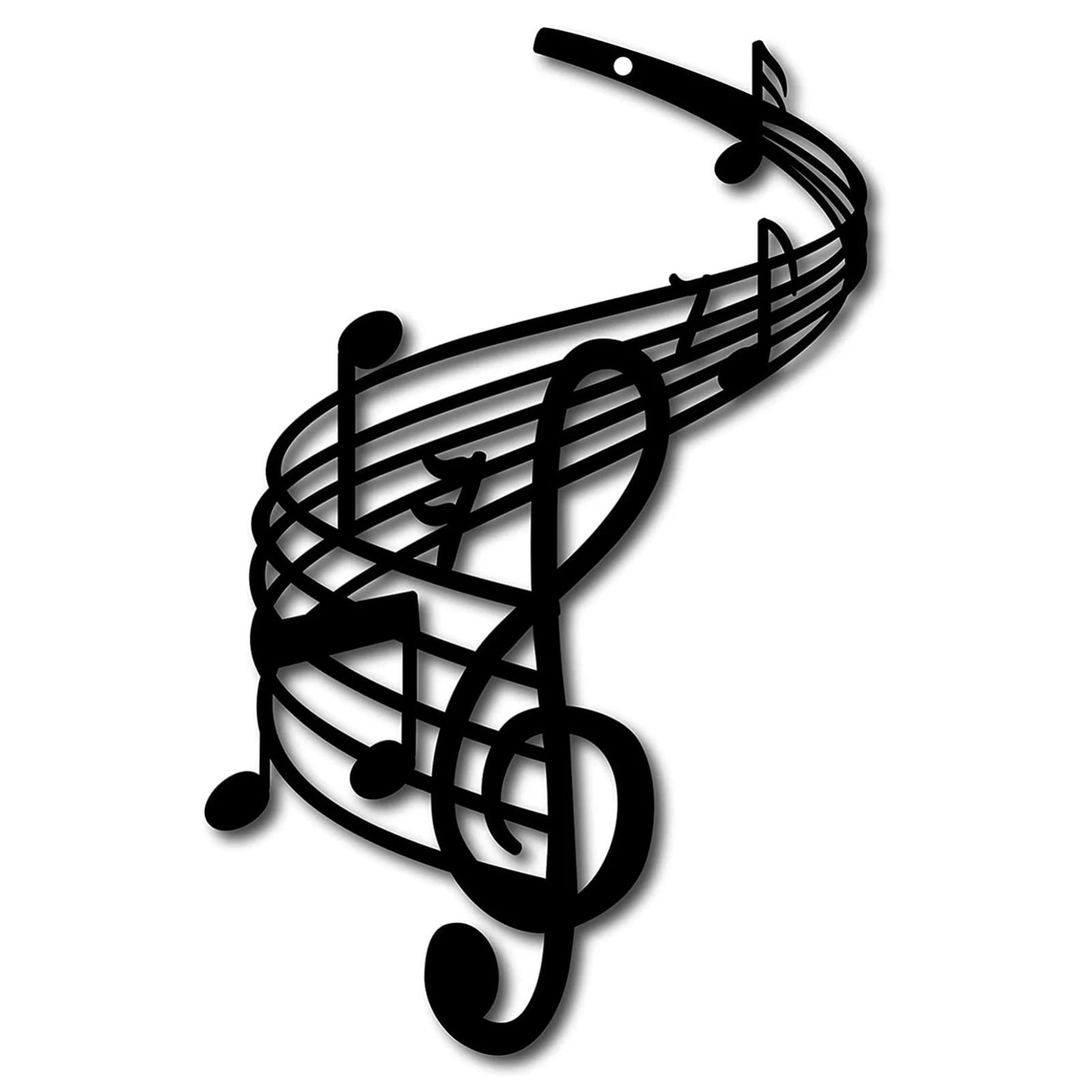 LMTODLFG Music Notes Metal Wall Art Decor Black Wall Signs Iron Hanging ...