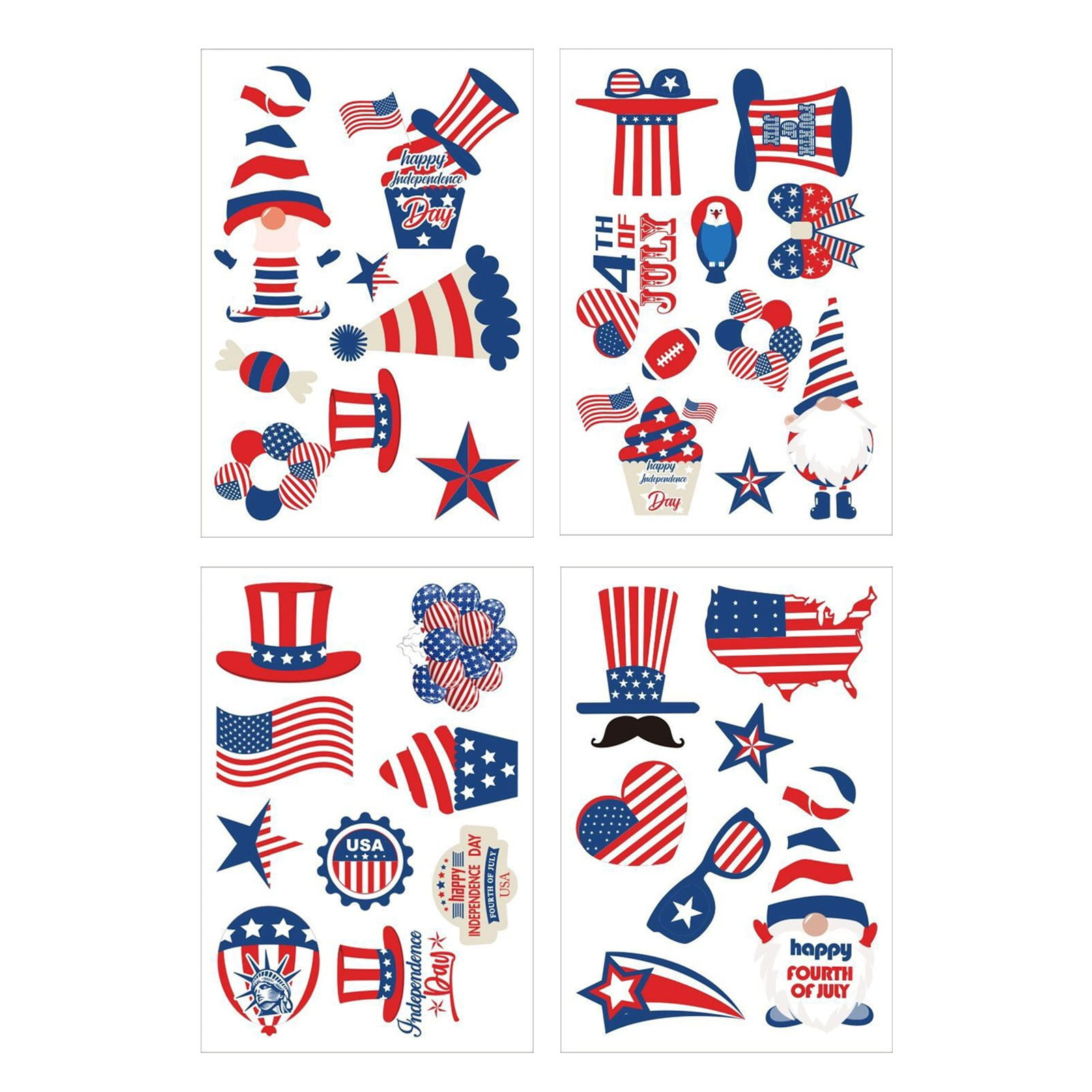 LMTODLFG Patriotic Celebration Sticker Pack - Reusable Independence Day ...