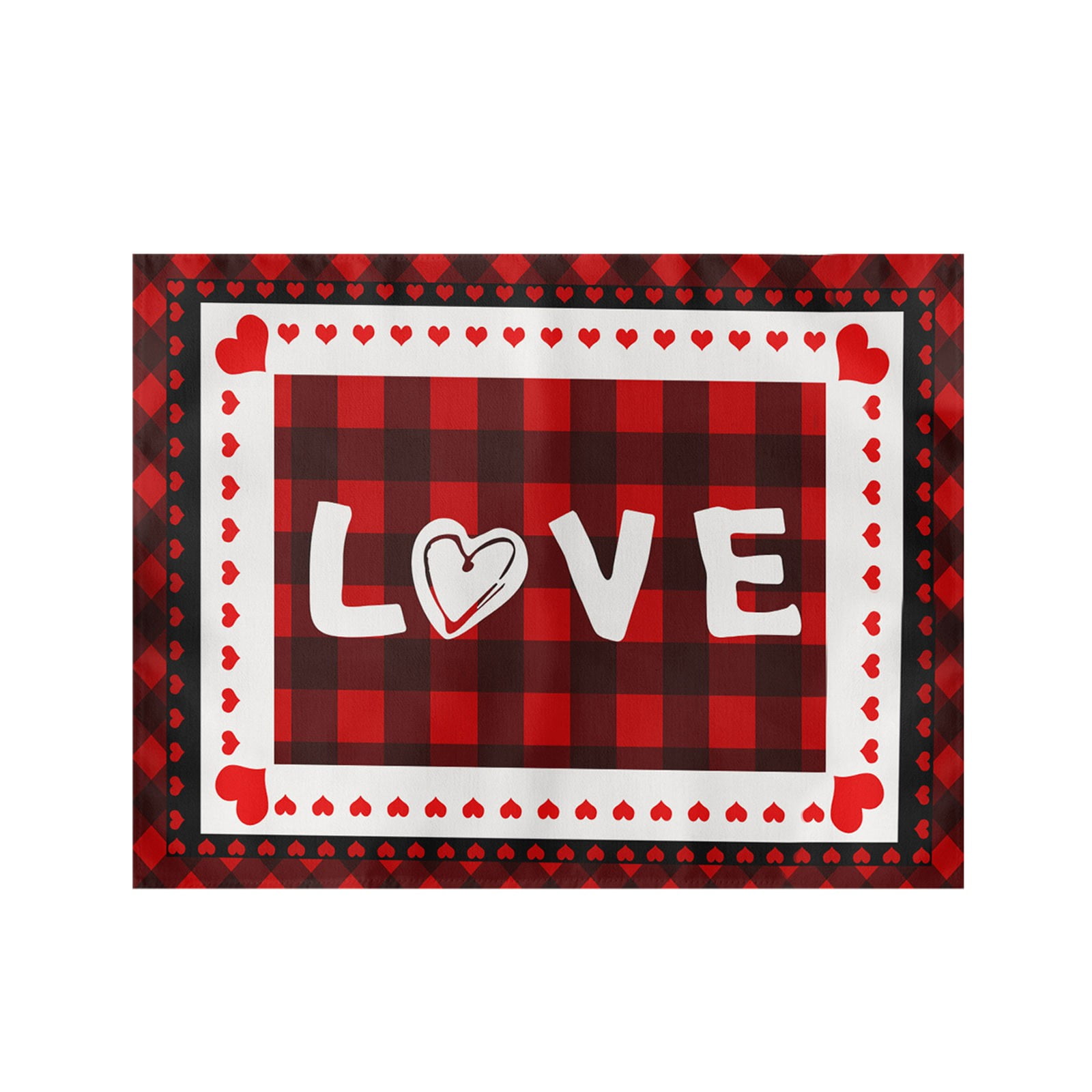 LMTODLFG Red Dot Heart Love Valentines Day Placemats, 12x18 Inch ...