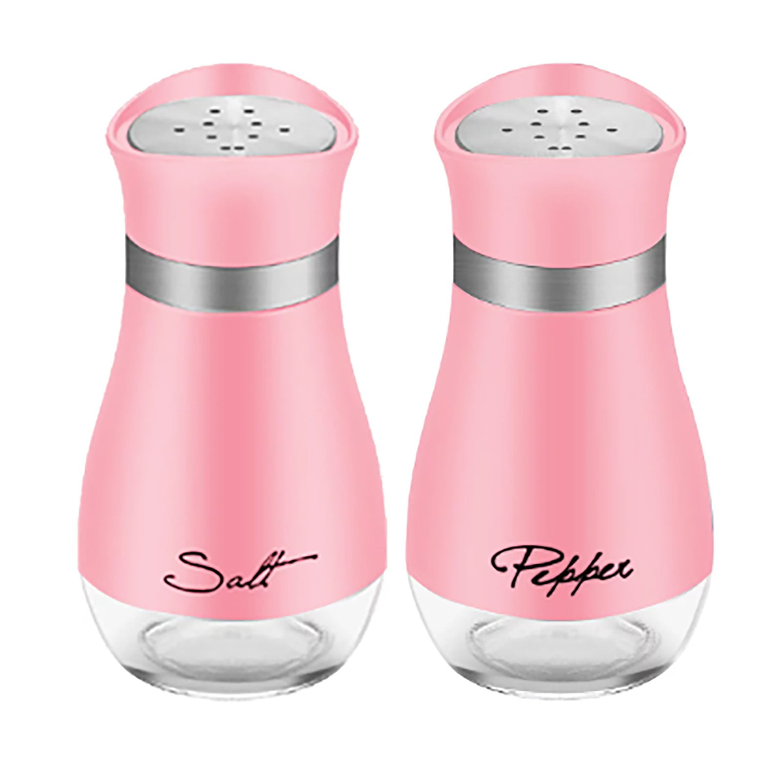 LMTODLFG Salt and Pepper Shakers (2-Pc. Set) Modern Stainless-Steel w ...