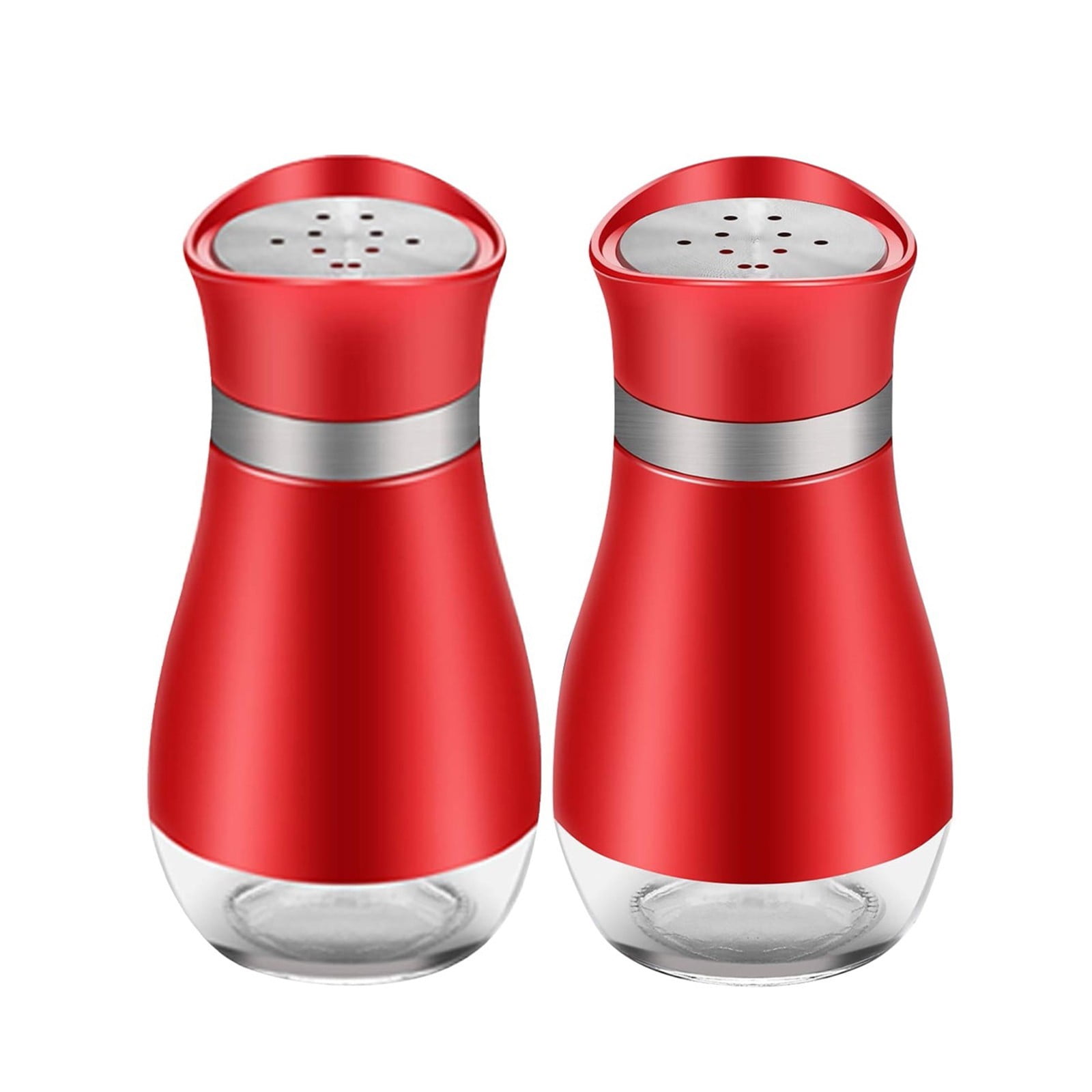 LMTODLFG Salt and Pepper Shakers (2-Pc. Set) Modern Stainless-Steel w ...