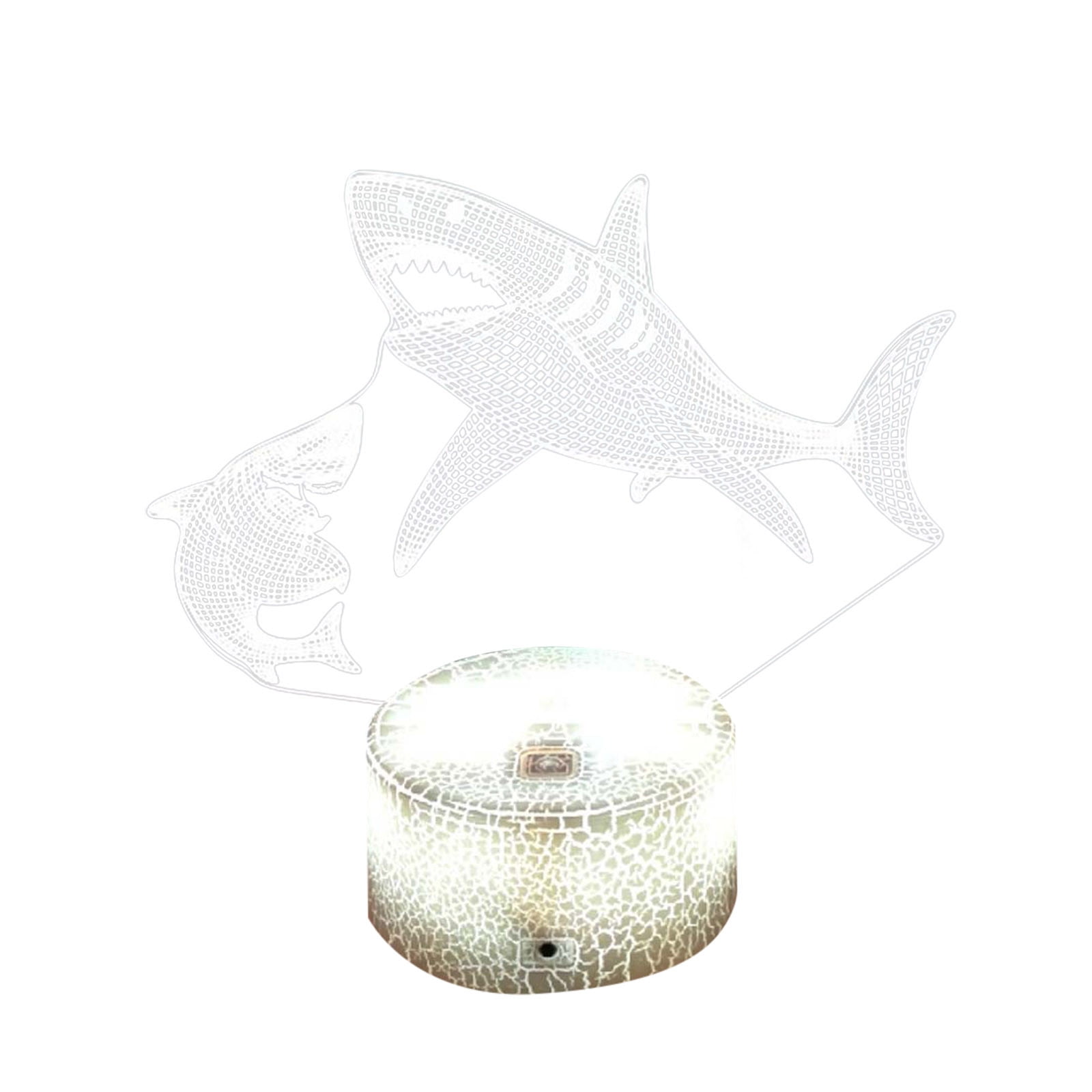 LMTODLFG Shark 3D Illusion Night Light Animal Touch Table Desk Lamp ...