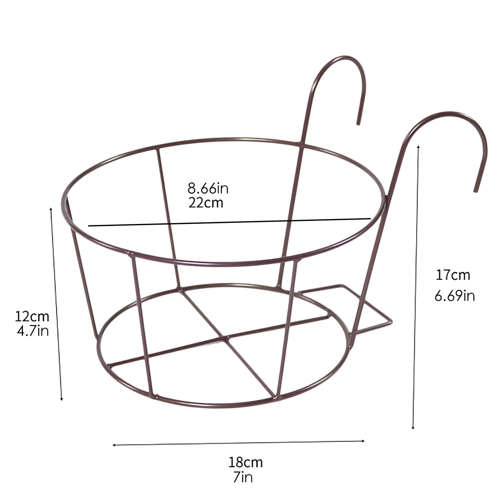 LMTODLFG Small Round Metal Hanging Railing Planters,Hanging Railing ...