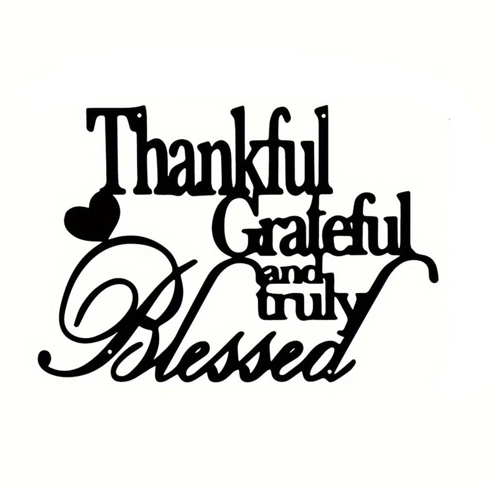LMTODLFG Thankful Grateful and Truly Blessed Art Word Wall Sign Decor ...