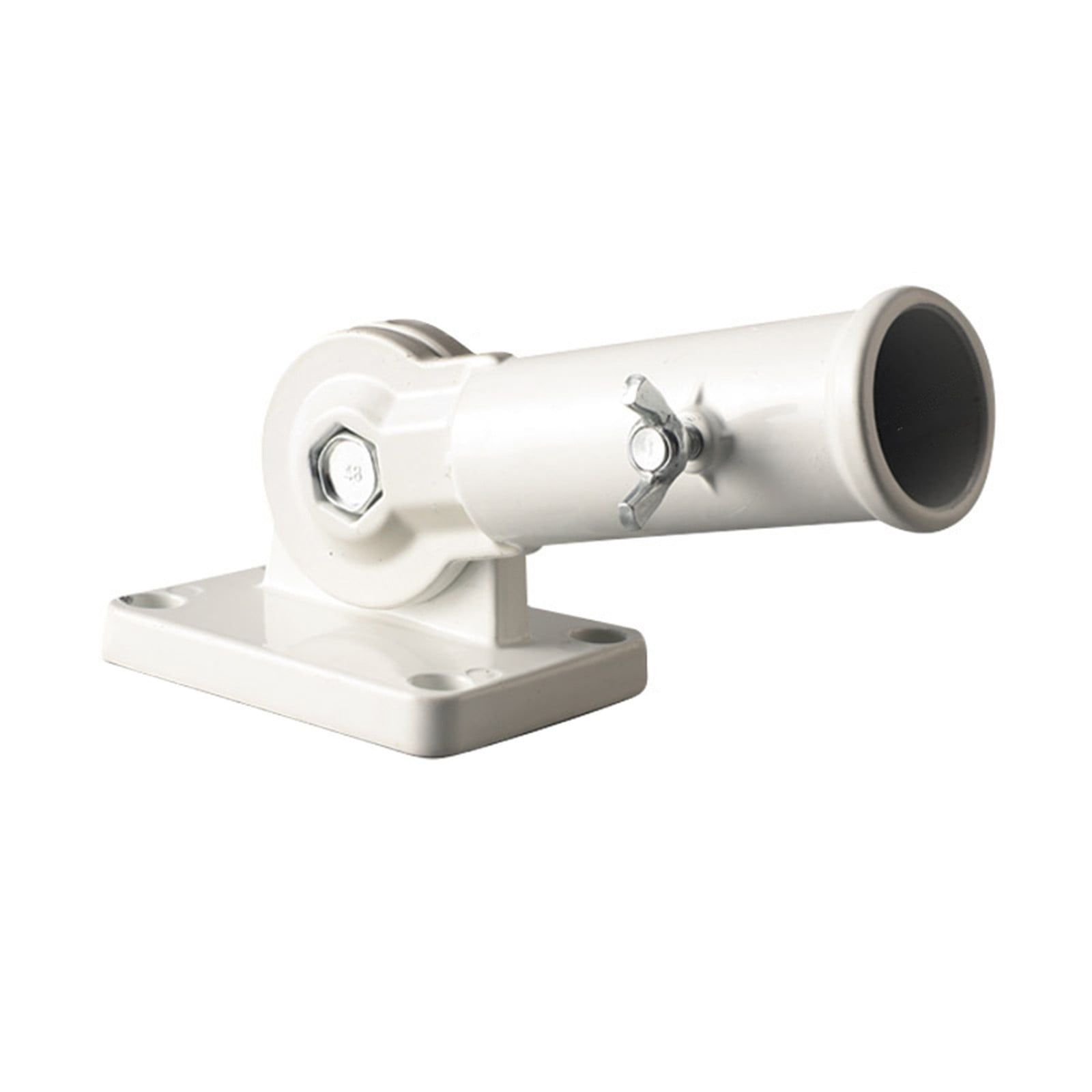 LMTODLFG Wall Mount Holder Bracket White Metal Flag Pole Windsock Base ...