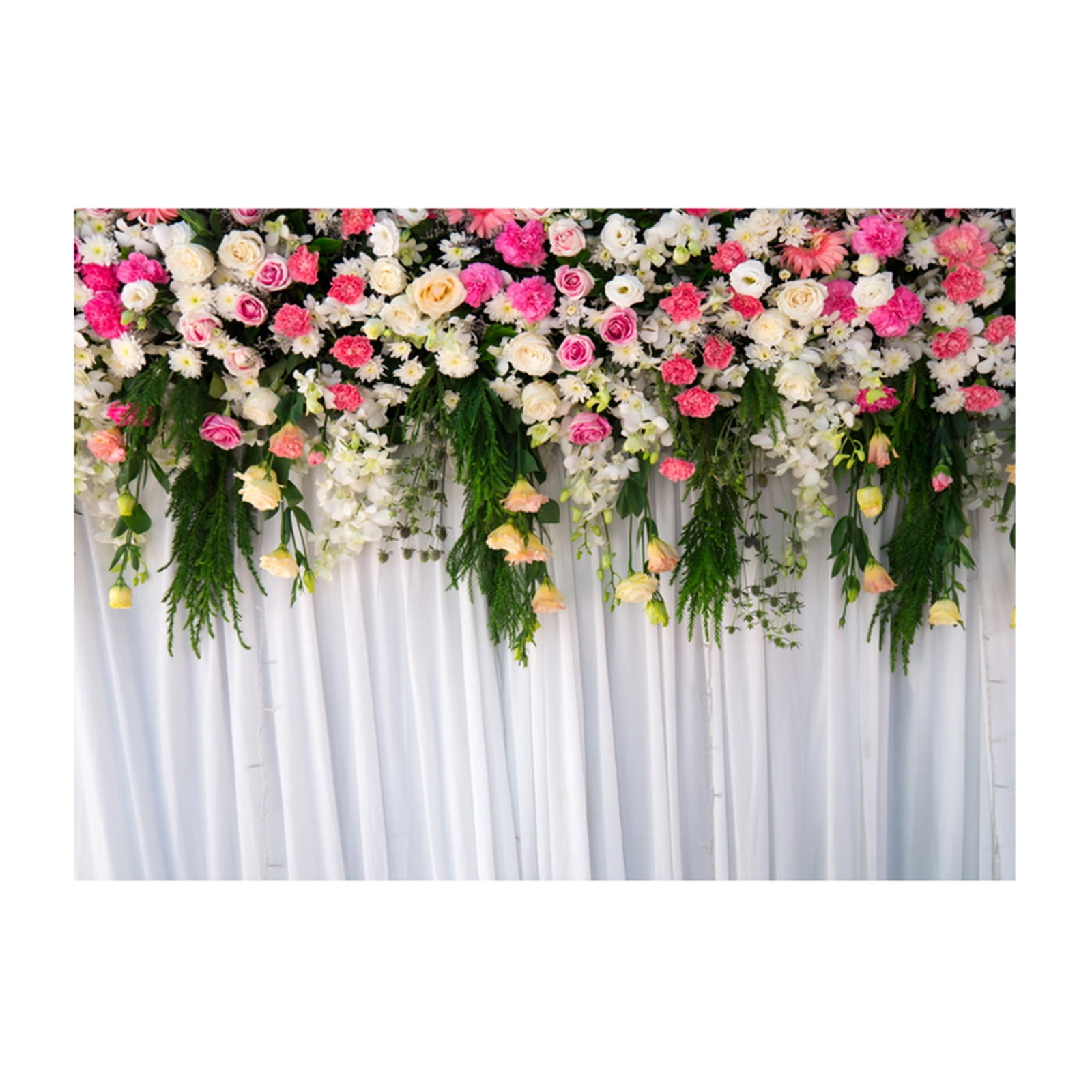 LMTODLFG White Floral Backdrop Flower Wedding Photo Backdrop 3D ...