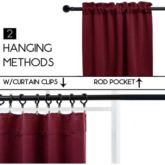 LMUMN-Blackout Kitchen Curtain 24 Inches Long, Rod Pocket Cafe Tier ...