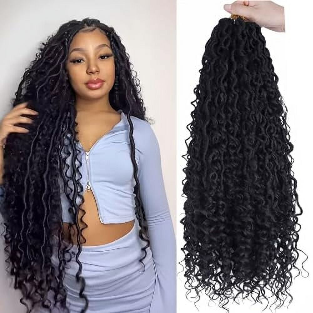 LMZIM 24 inch Goddess Locs Crochet Hair 8 Packs Faux Locs Crochet Hair ...